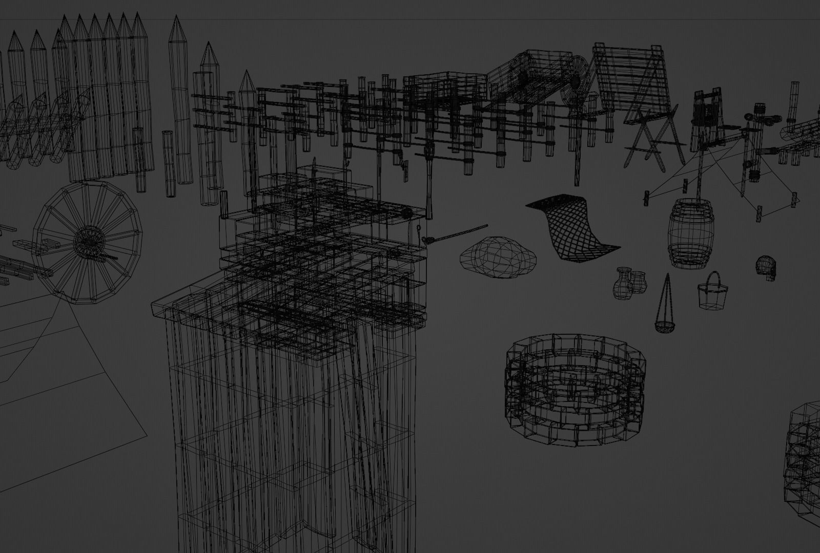3d Model Props Pack Vr Ar Low Poly Cgtrader