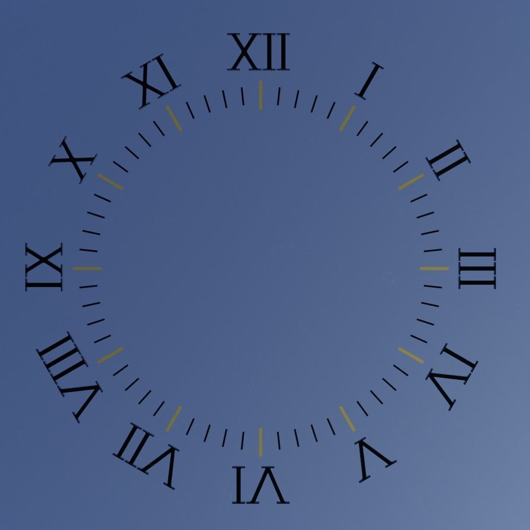 Chiseled 3D Roman numbers with thin serifs free VR / AR / low-poly 3D ...