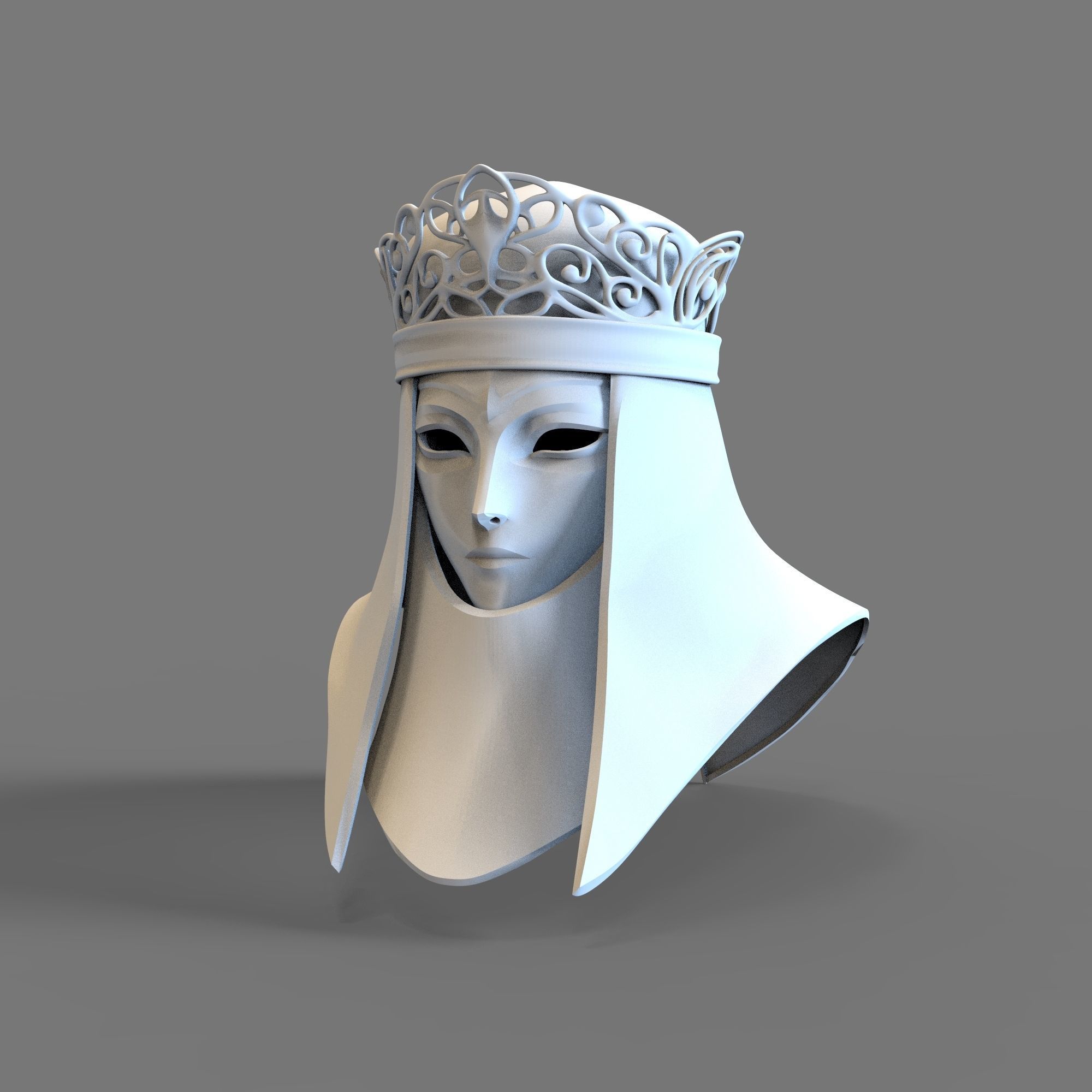 Consort Elden Ring Wearable Mask with Crown and Cover 3D model 3D ...