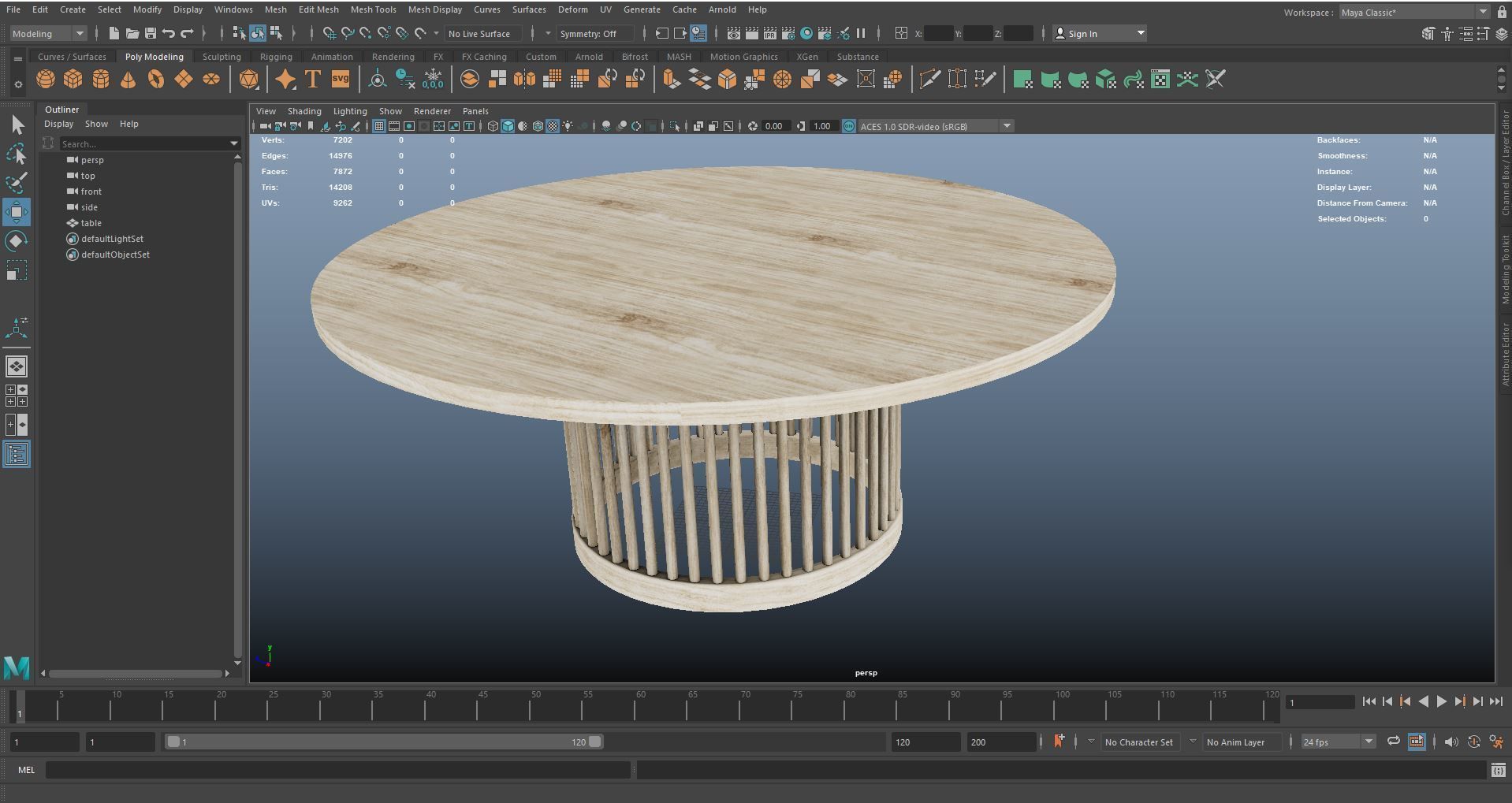 3D model Round Table Round Table V3 3D Model VR AR PBR VR / AR / low ...
