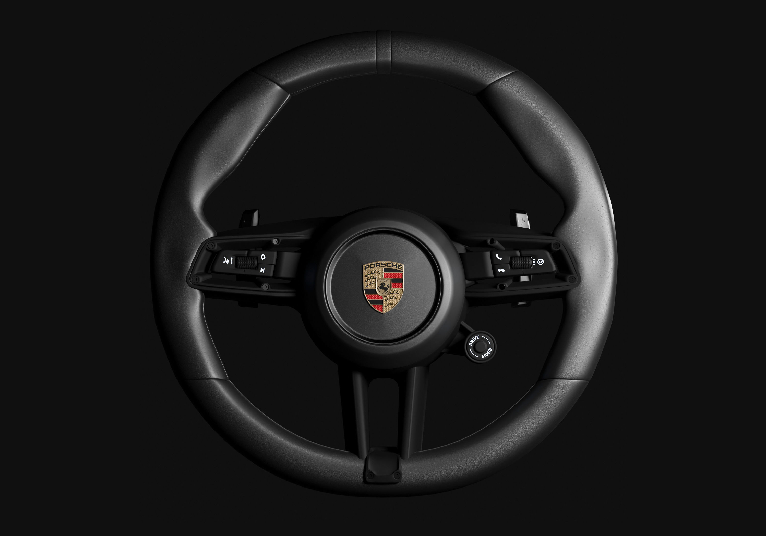 Porsche 911 992 Steering Wheel High Poly 4K 3D model | CGTrader