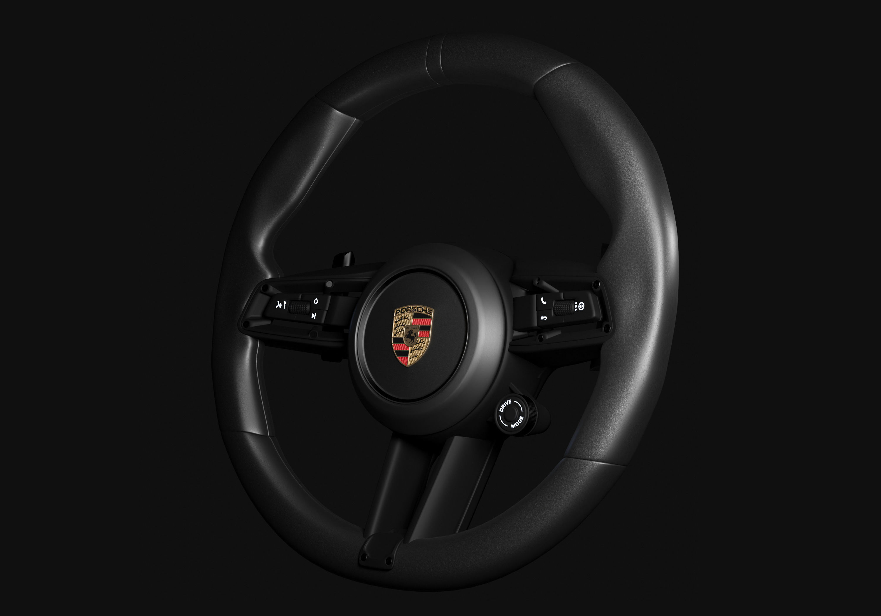Porsche 911 992 Steering Wheel High Poly 4K 3D model | CGTrader