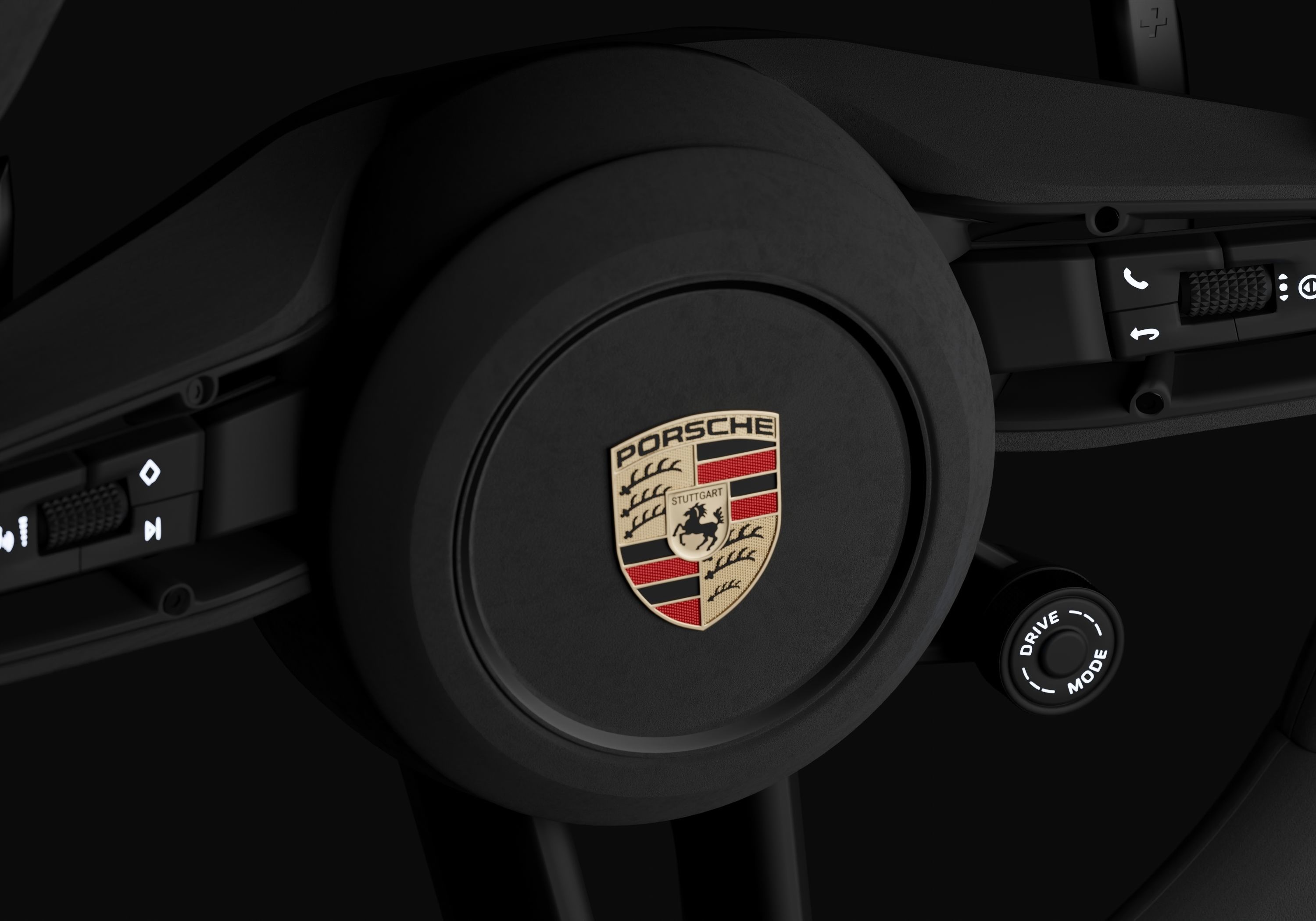 Porsche 911 992 Steering Wheel High Poly 4K 3D model | CGTrader