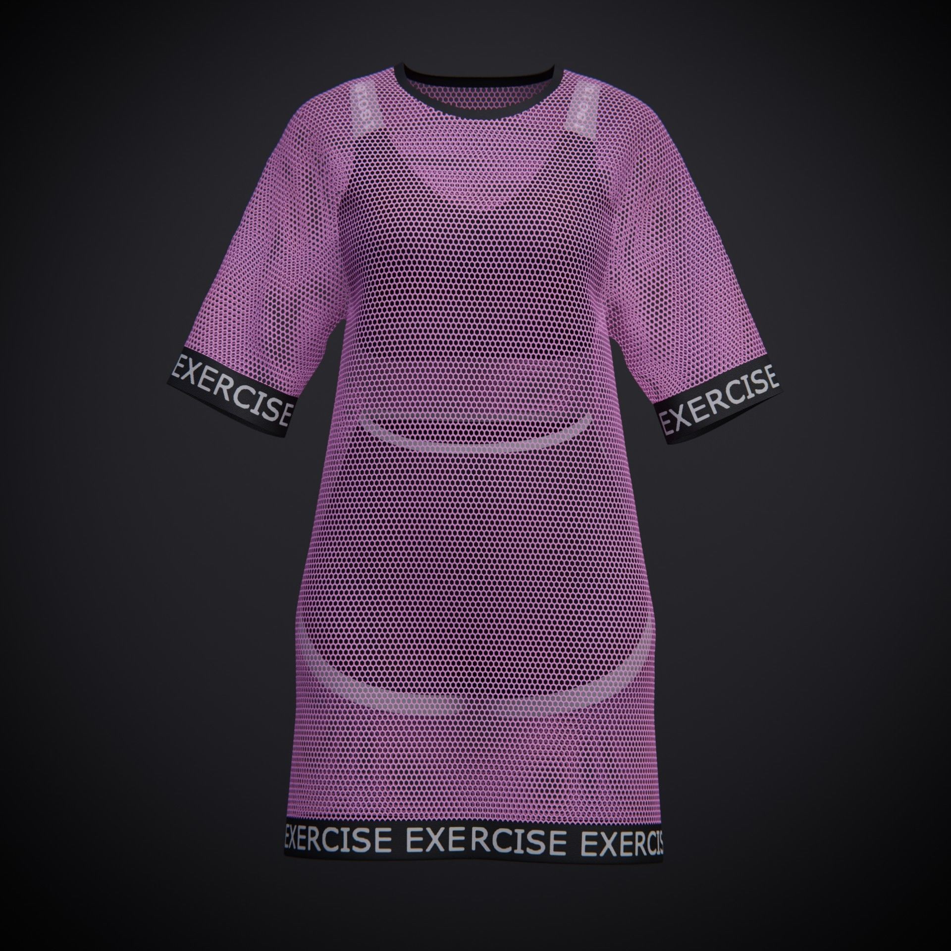 3D model Yoga Set With Pink Sheer Dress Shirt - Two Piece Gym Wear VR ...