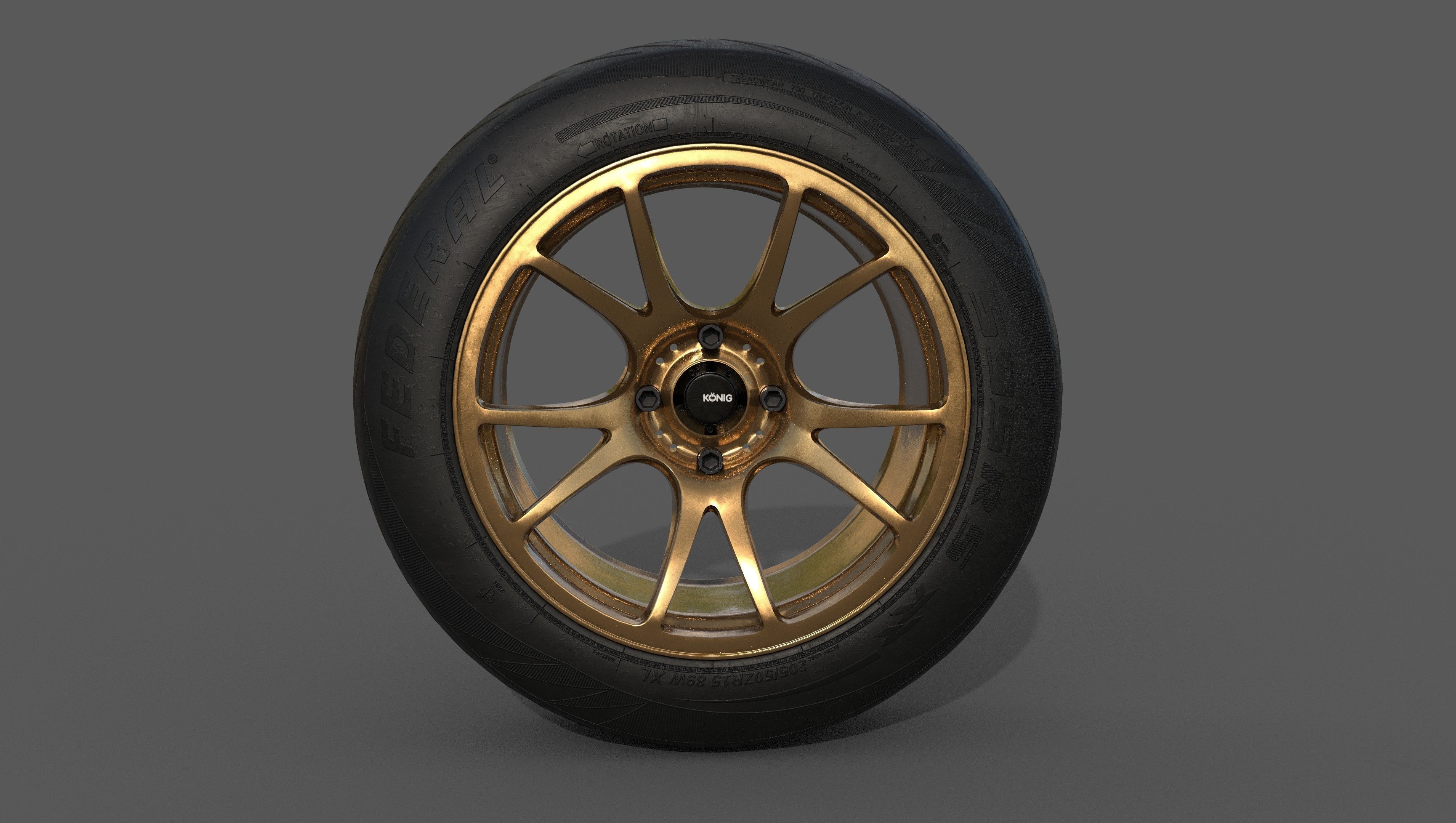 3D model Konig Freeform 15x9 PCD 4x100 Rim VR / AR / low-poly | CGTrader