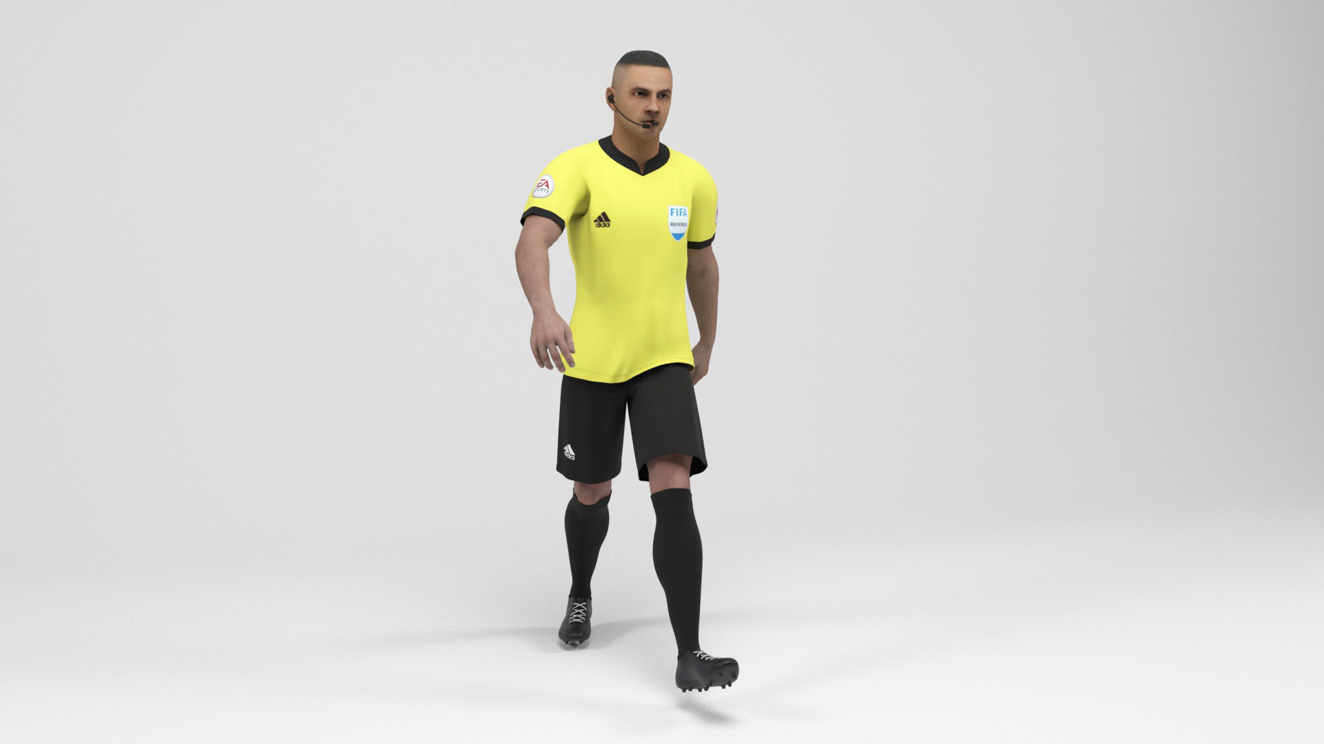Referee 2 soccer 3D model animated rigged | CGTrader