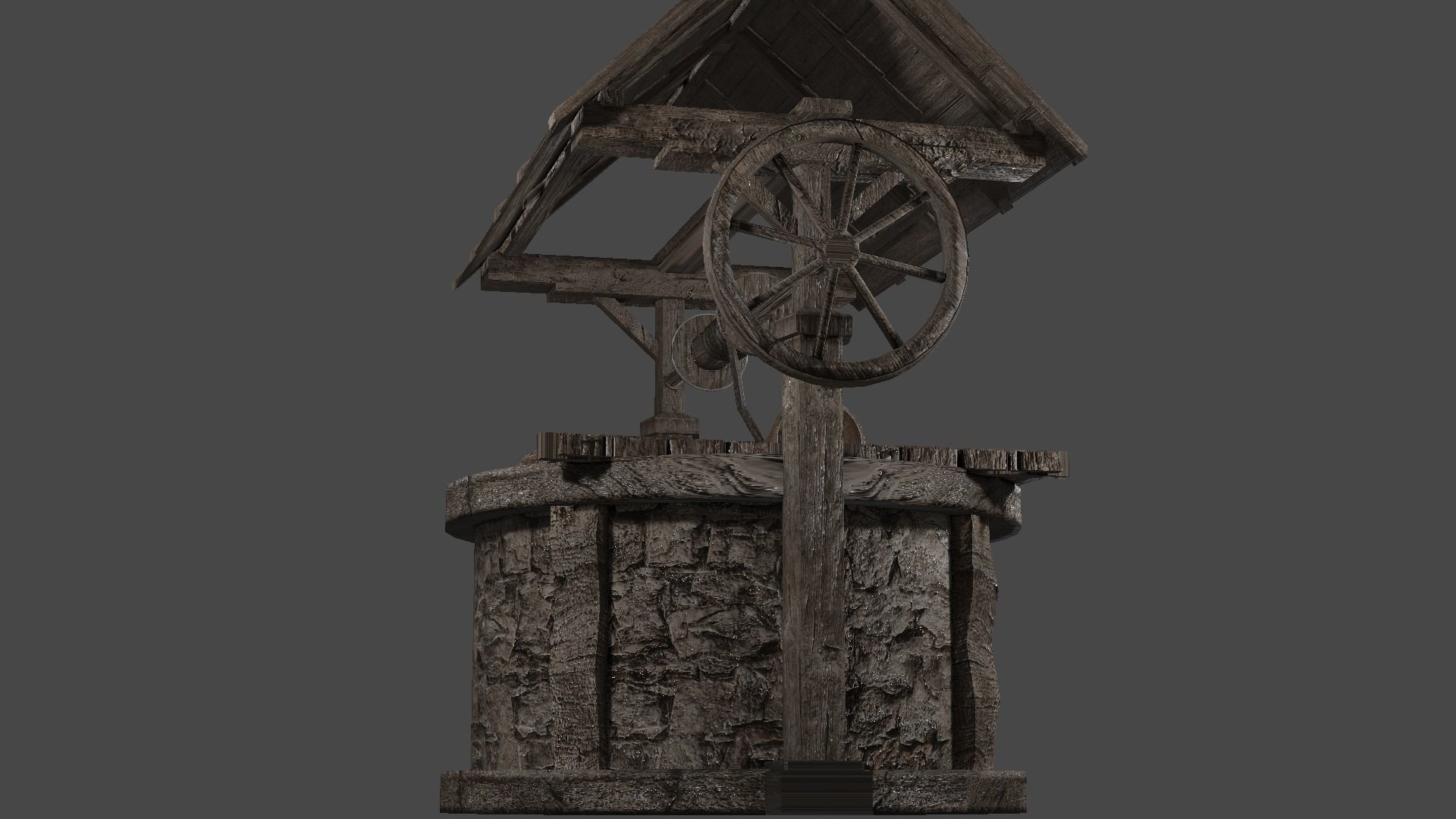 3D model Old Well Medieval with Bucket - low poly realistic VR / AR ...
