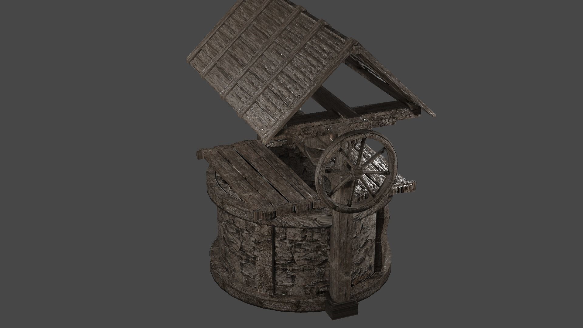 3D model Old Well Medieval with Bucket - low poly realistic VR / AR ...