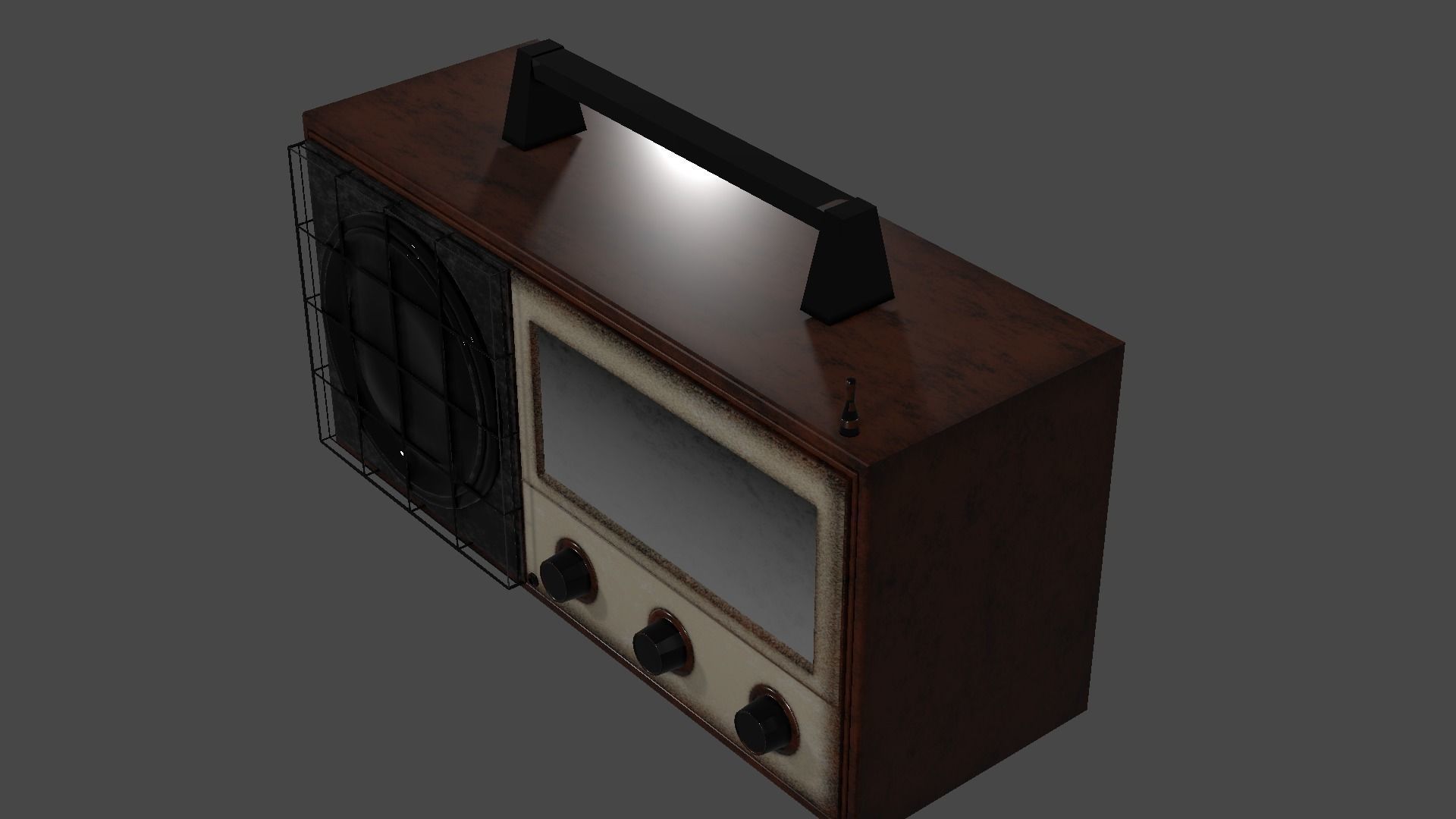 3D model Old Classic Wooden Vintage Radio - Low Poly VR / AR / low-poly ...