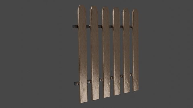 Fence set of wooden fences free 3D model | CGTrader