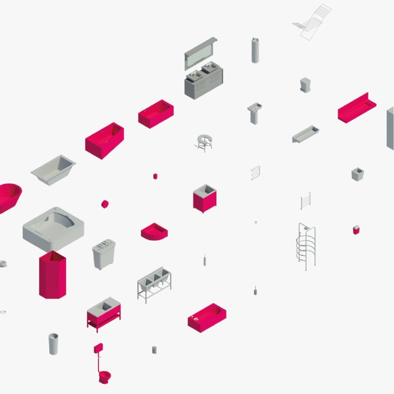 Bathroom equipment - Pack of revit families 3D model | CGTrader