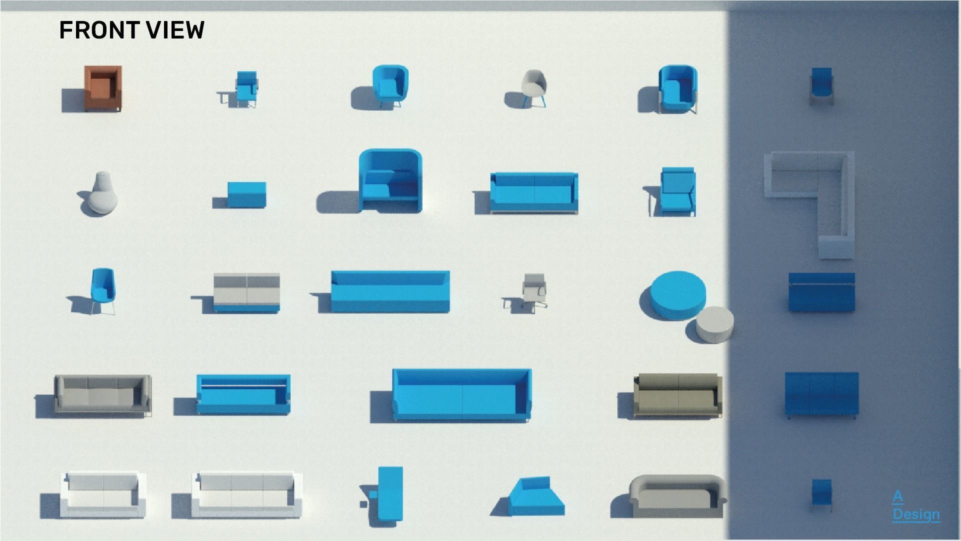 Sofas and armchairs - Pack of revit families 3D model | CGTrader