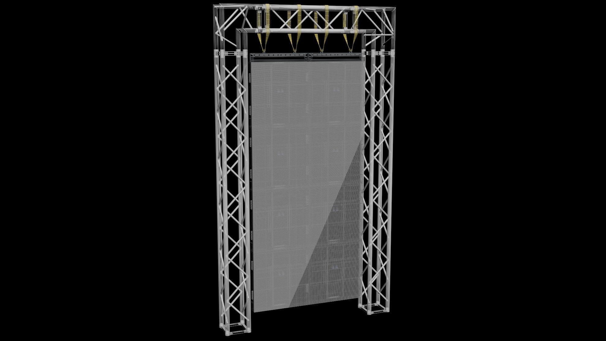 Led Screen Display Panel Monitor and Truss 3D model | CGTrader