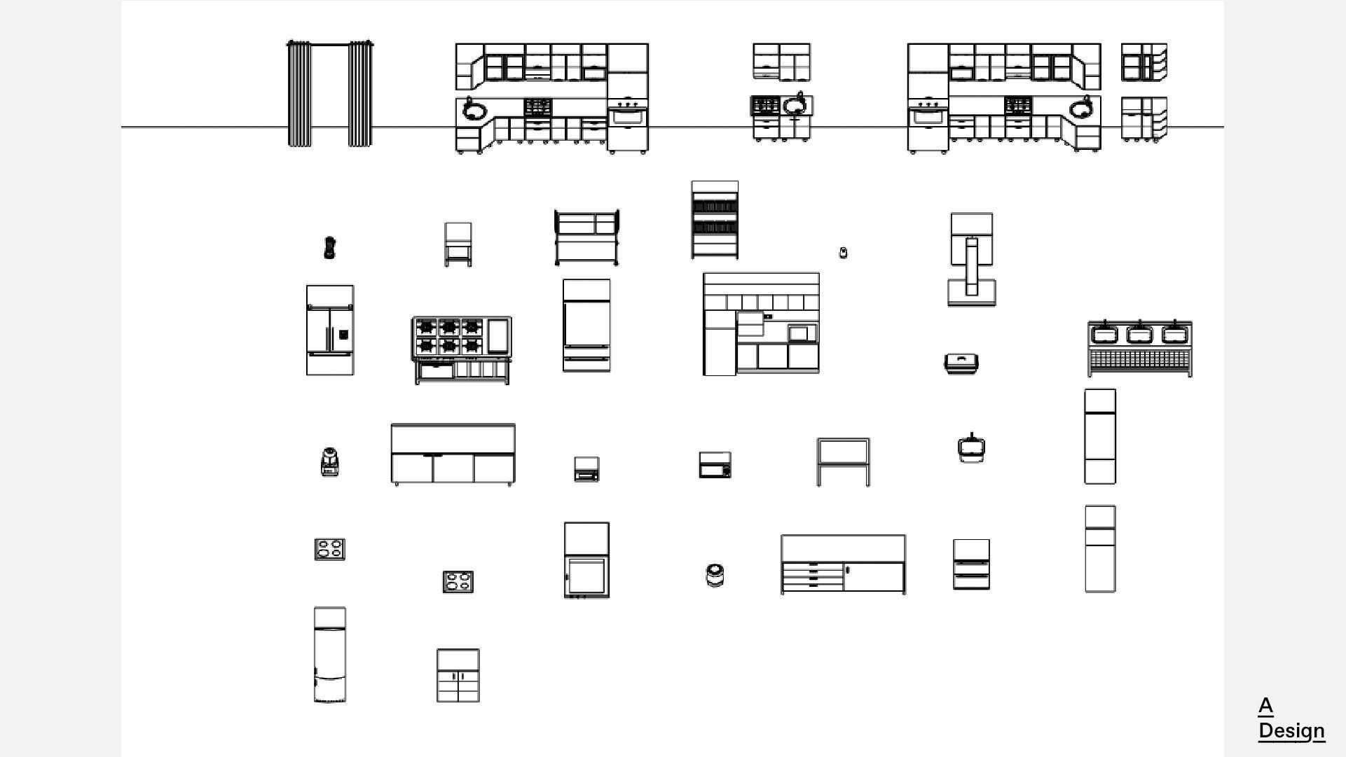 Kitchens - Pack of revit families 3D model | CGTrader