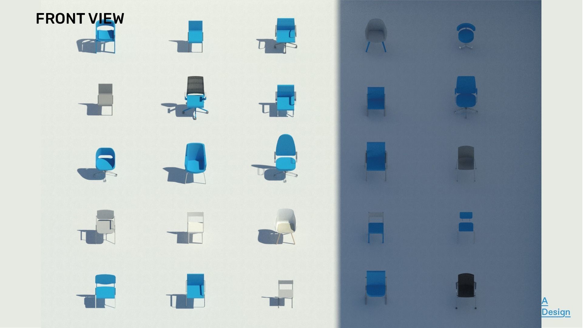 Office chairs - Pack of revit families 3D model | CGTrader