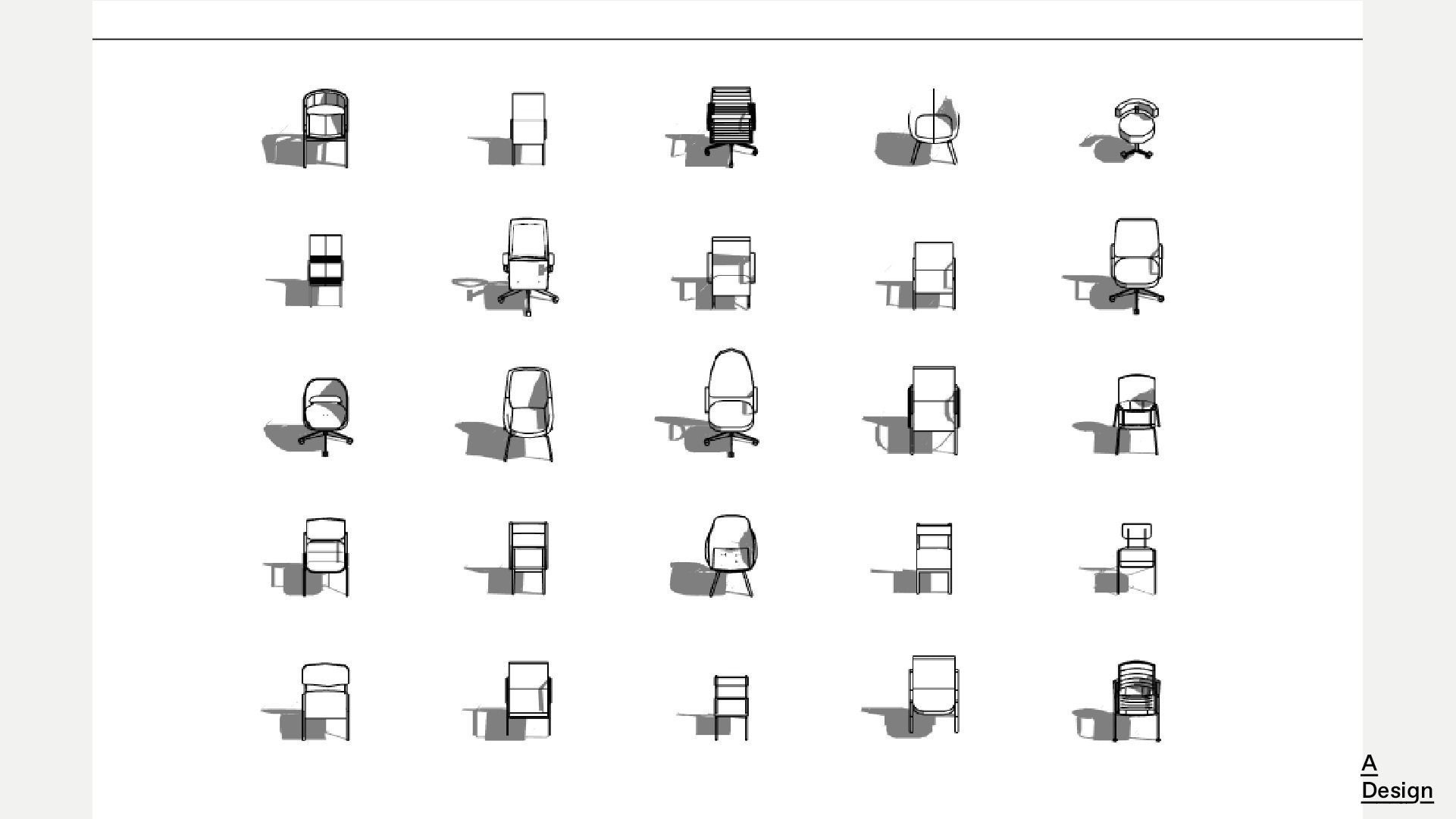 Office chairs - Pack of revit families 3D model | CGTrader
