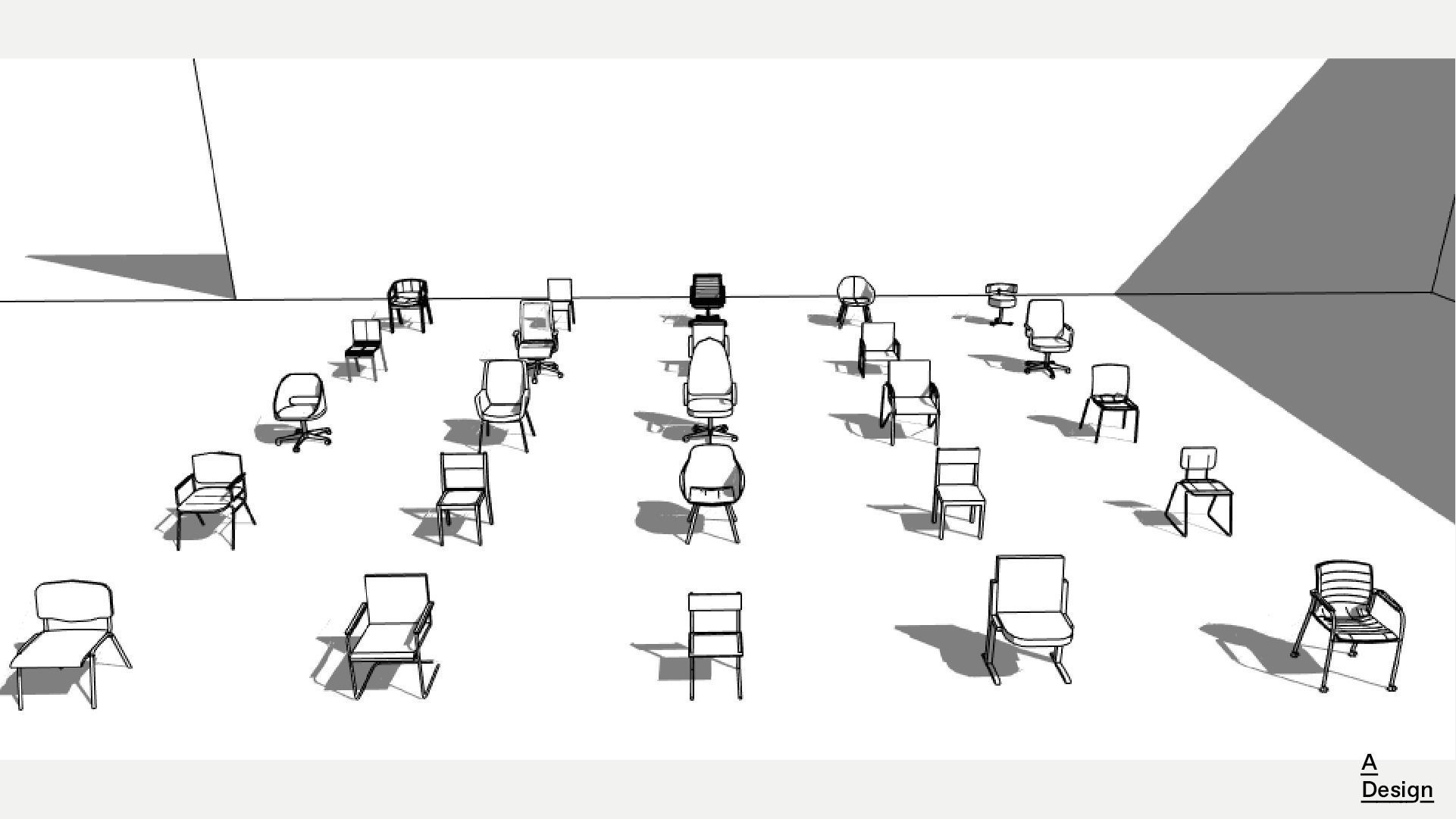 Office chairs - Pack of revit families 3D model | CGTrader