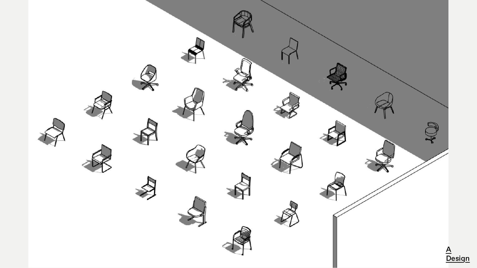 Office chairs - Pack of revit families 3D model | CGTrader