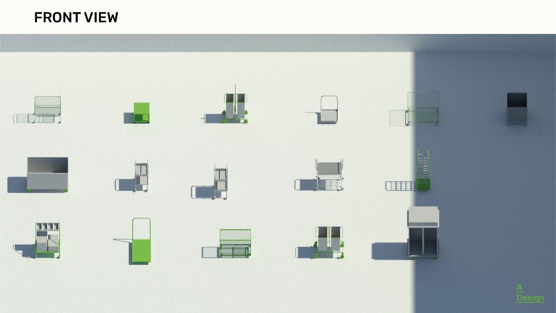 Trolleys - Pack of revit families 3D model | CGTrader