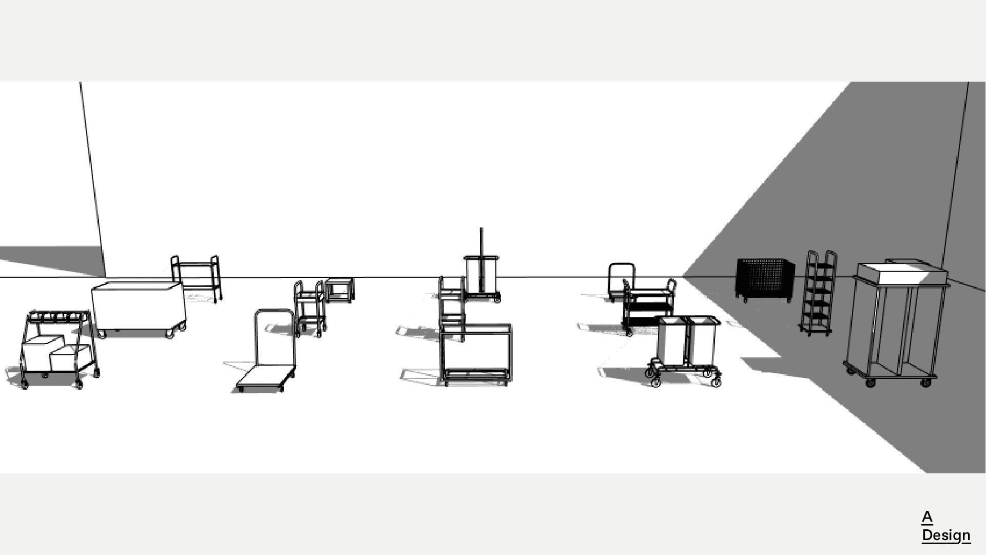 Trolleys - Pack of revit families 3D model | CGTrader