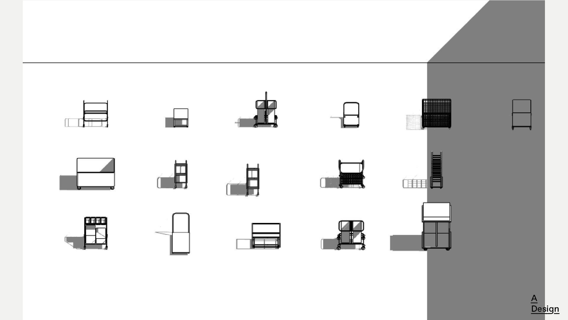 Trolleys - Pack of revit families 3D model | CGTrader