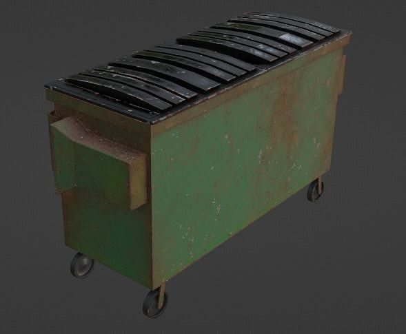3D model Dumpster trash can on wheels VR / AR / low-poly | CGTrader
