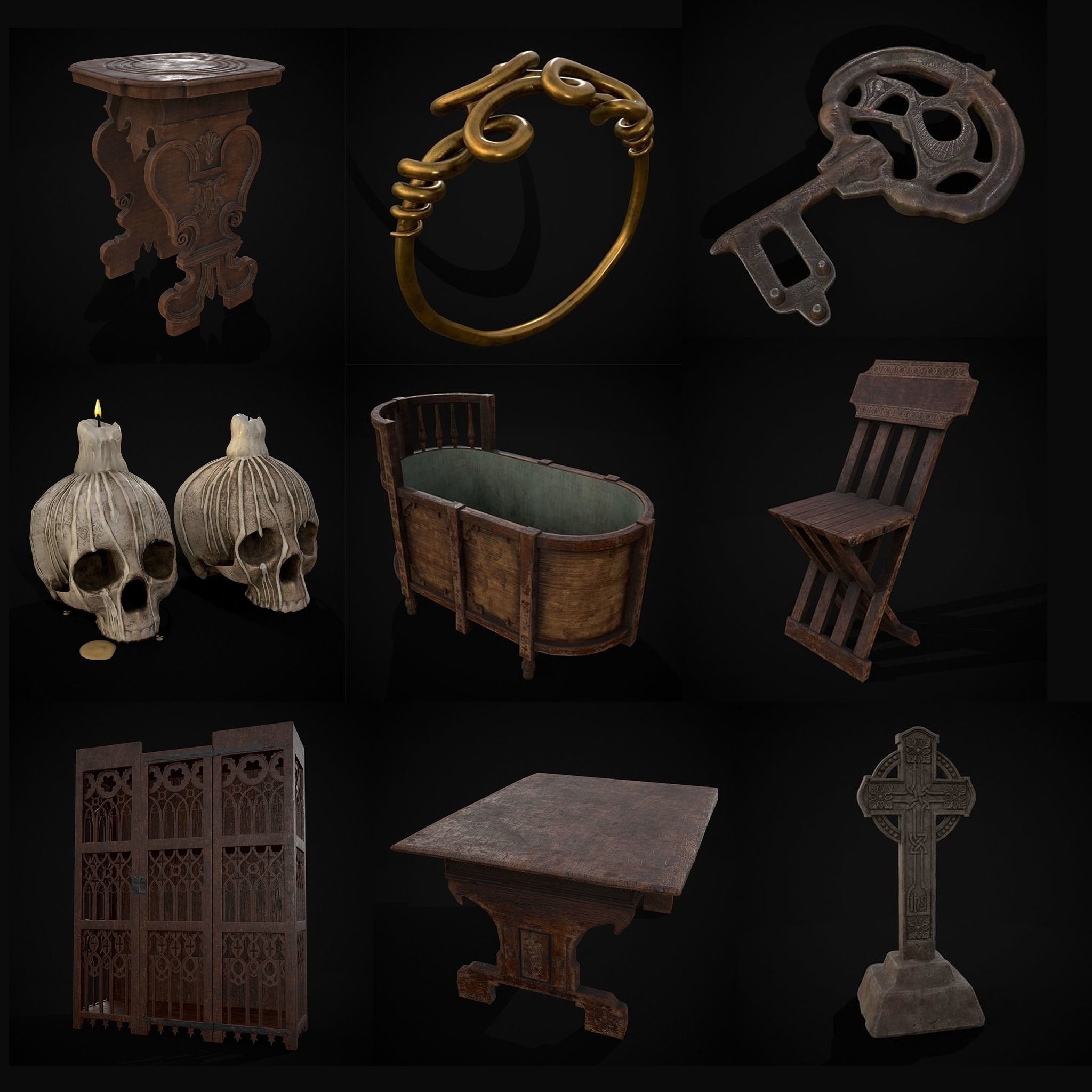 3D Model Collection Medieval Prop Mix Twenty Six VR / AR / low-poly ...