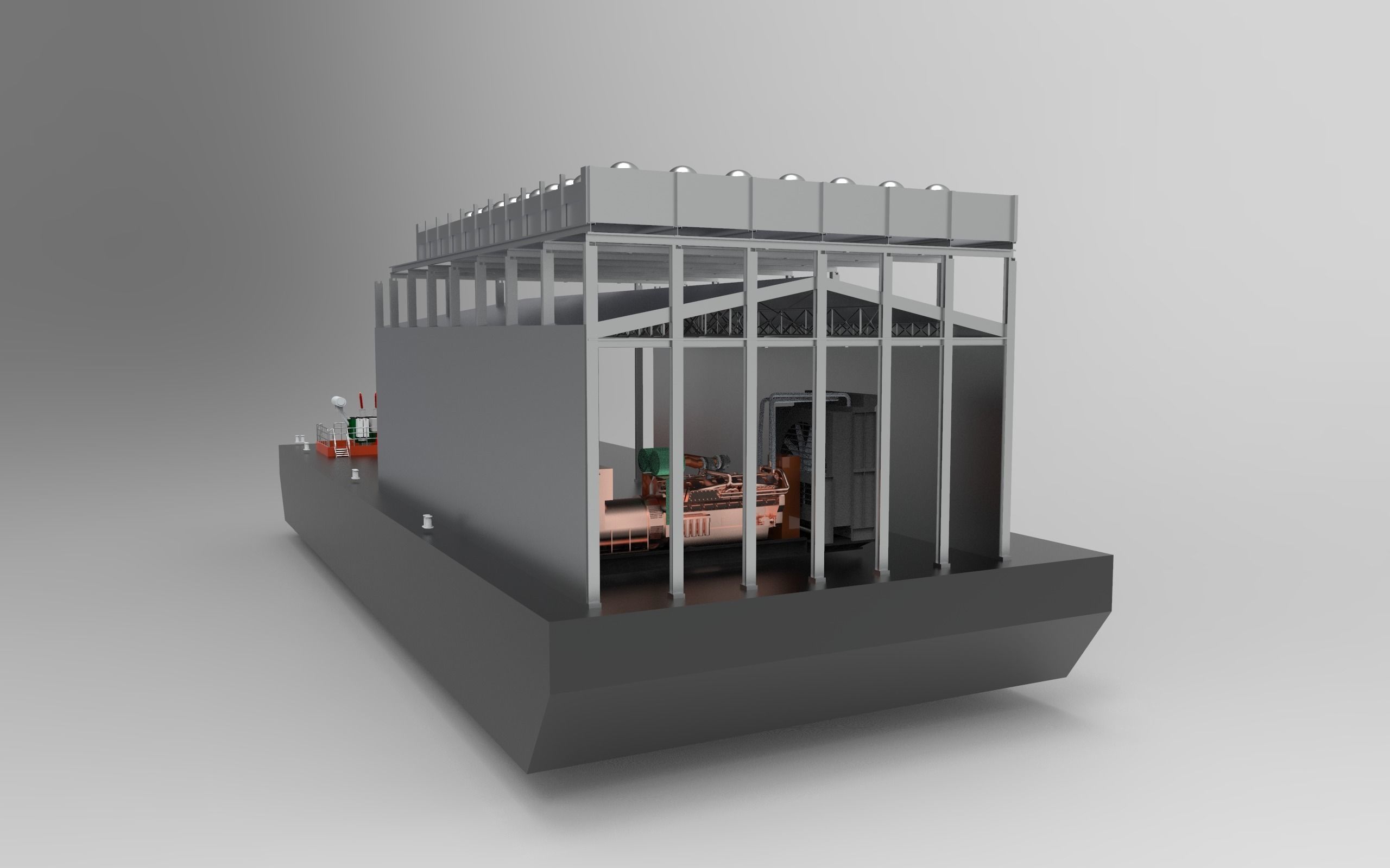 power plant barge 3D model | CGTrader