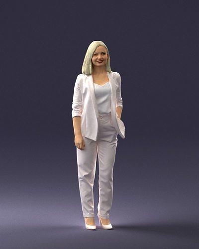 000190 Businesswoman in Light Suit 1012 3dp 3D model 3D printable | CGTrader
