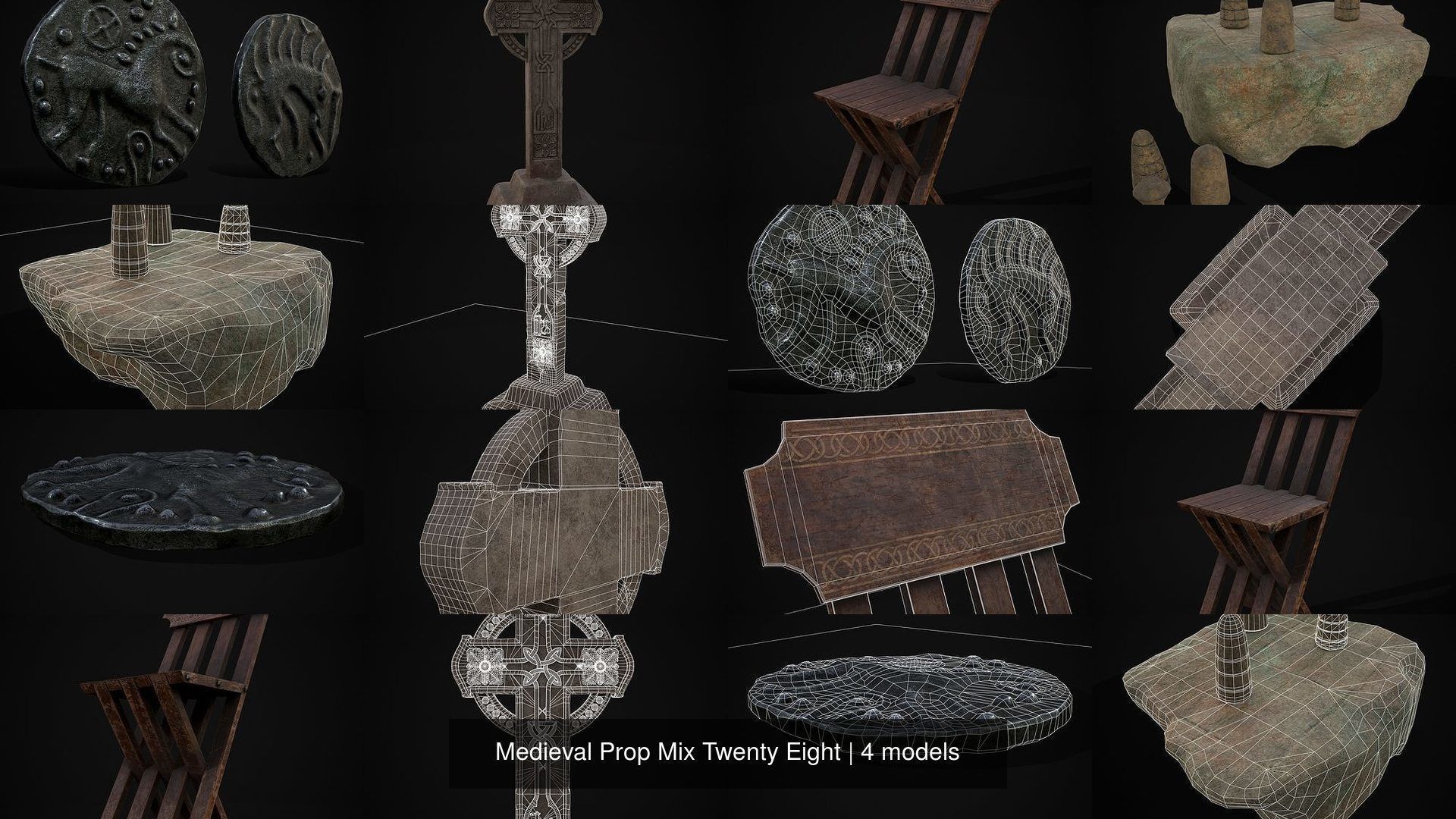 3D Model Collection Medieval Prop Mix Twenty Eight VR / AR / low-poly ...