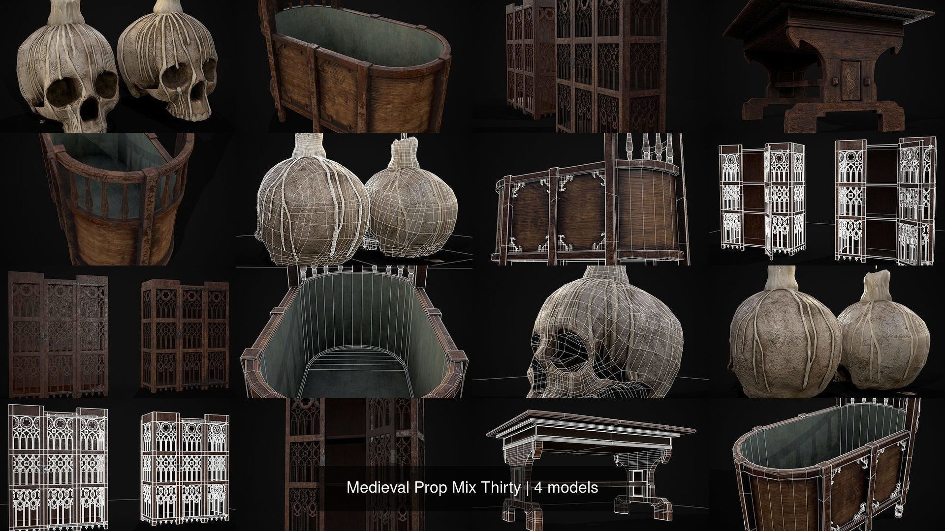 3D Model Collection Medieval Prop Mix Thirty VR / AR / low-poly | CGTrader