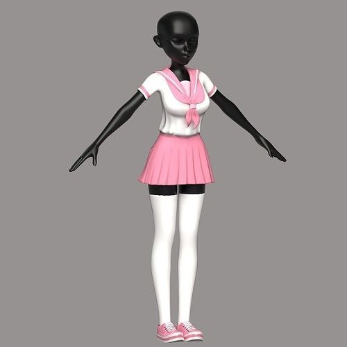 3D model Uniforme school anime VR / AR / low-poly | CGTrader