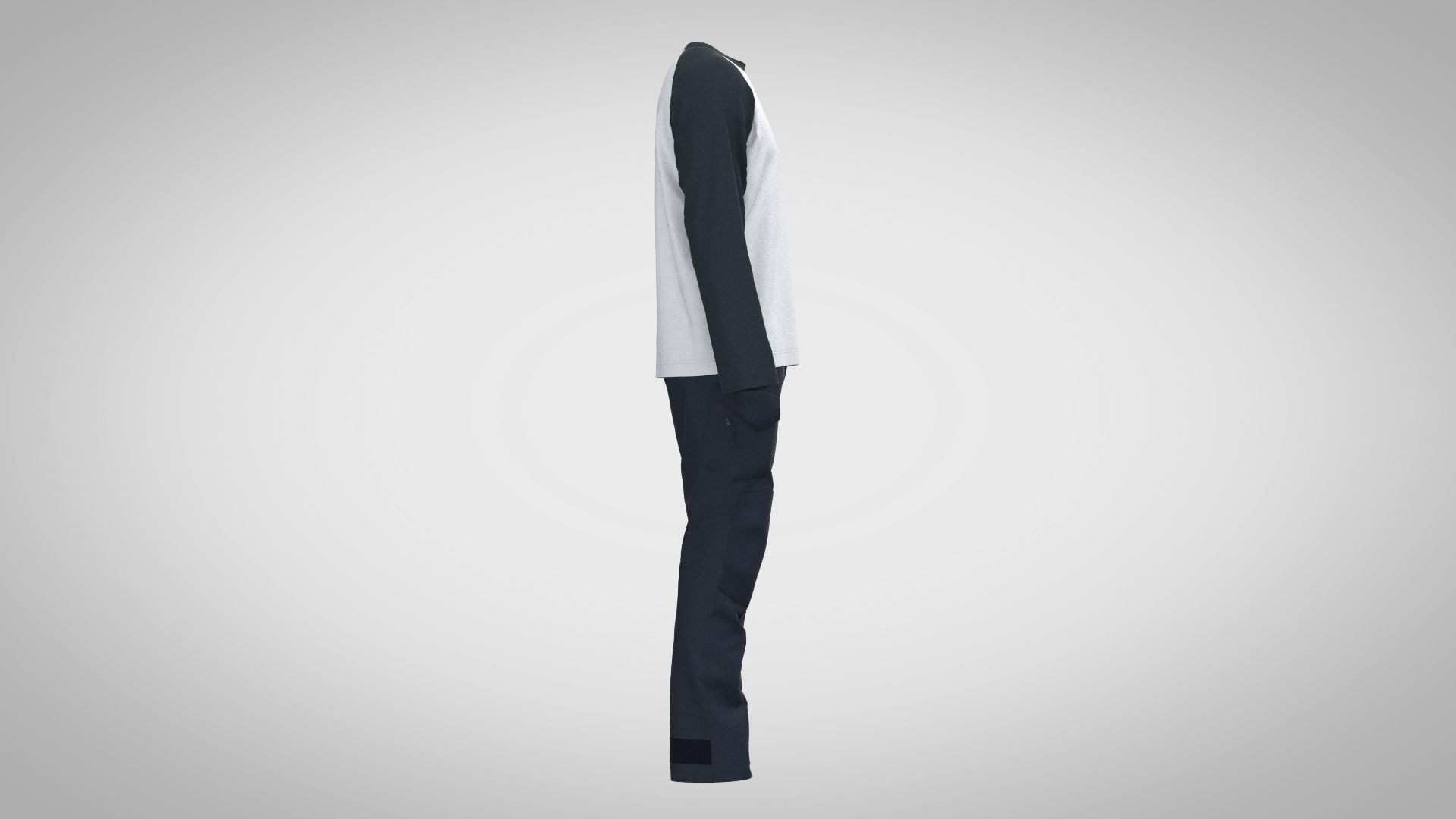 Long Sleeve Raglan T-Shirt 3D model | CGTrader