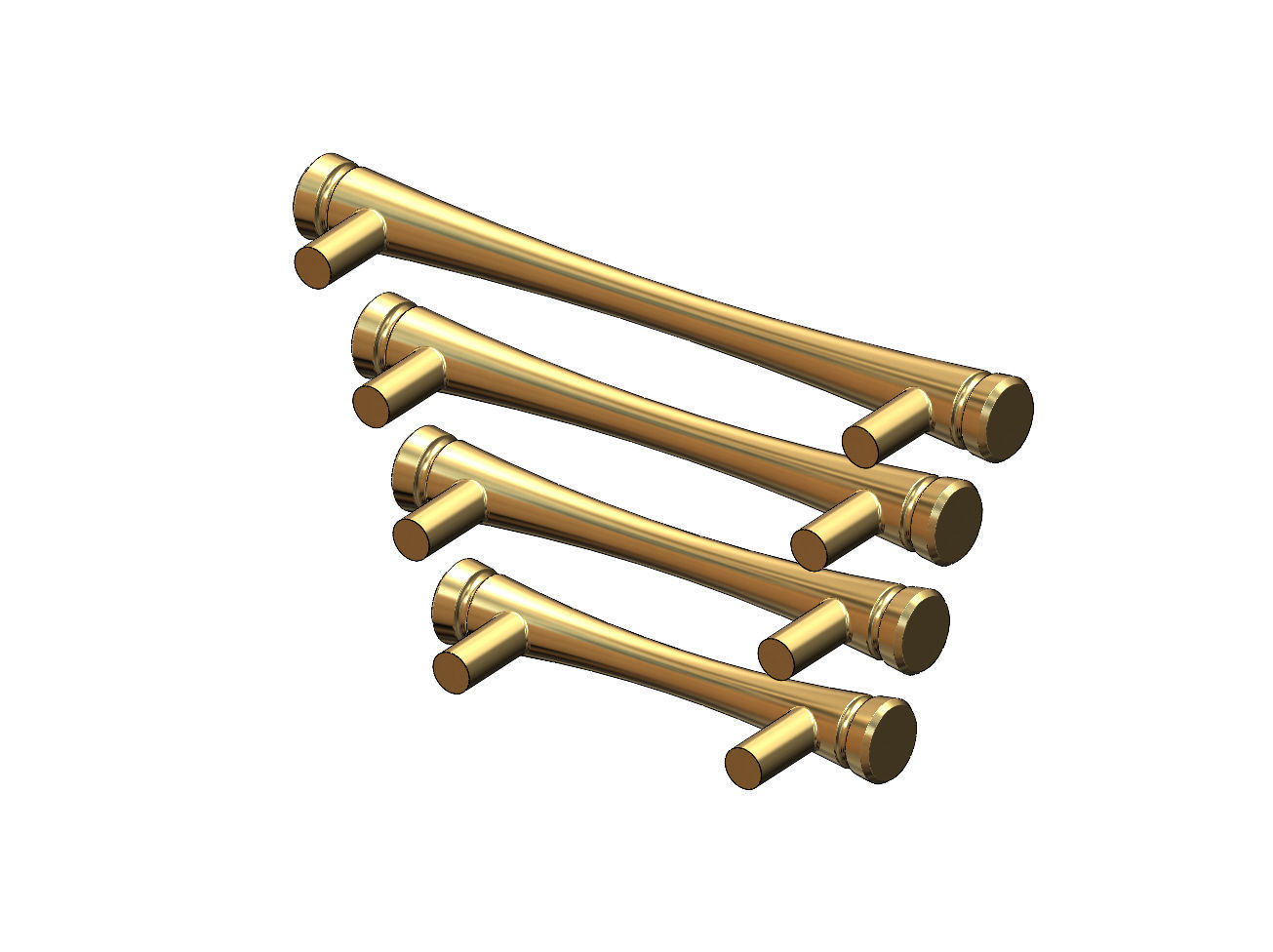 Cabinet drawer handle and pull N002 miniset 3D model 3D printable ...