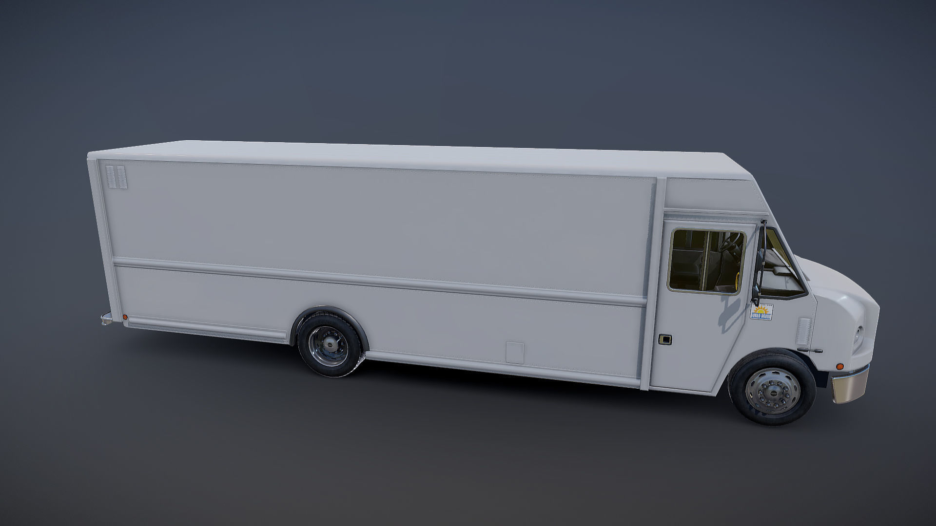 3D model Freightliner MT55 box van VR / AR / low-poly | CGTrader