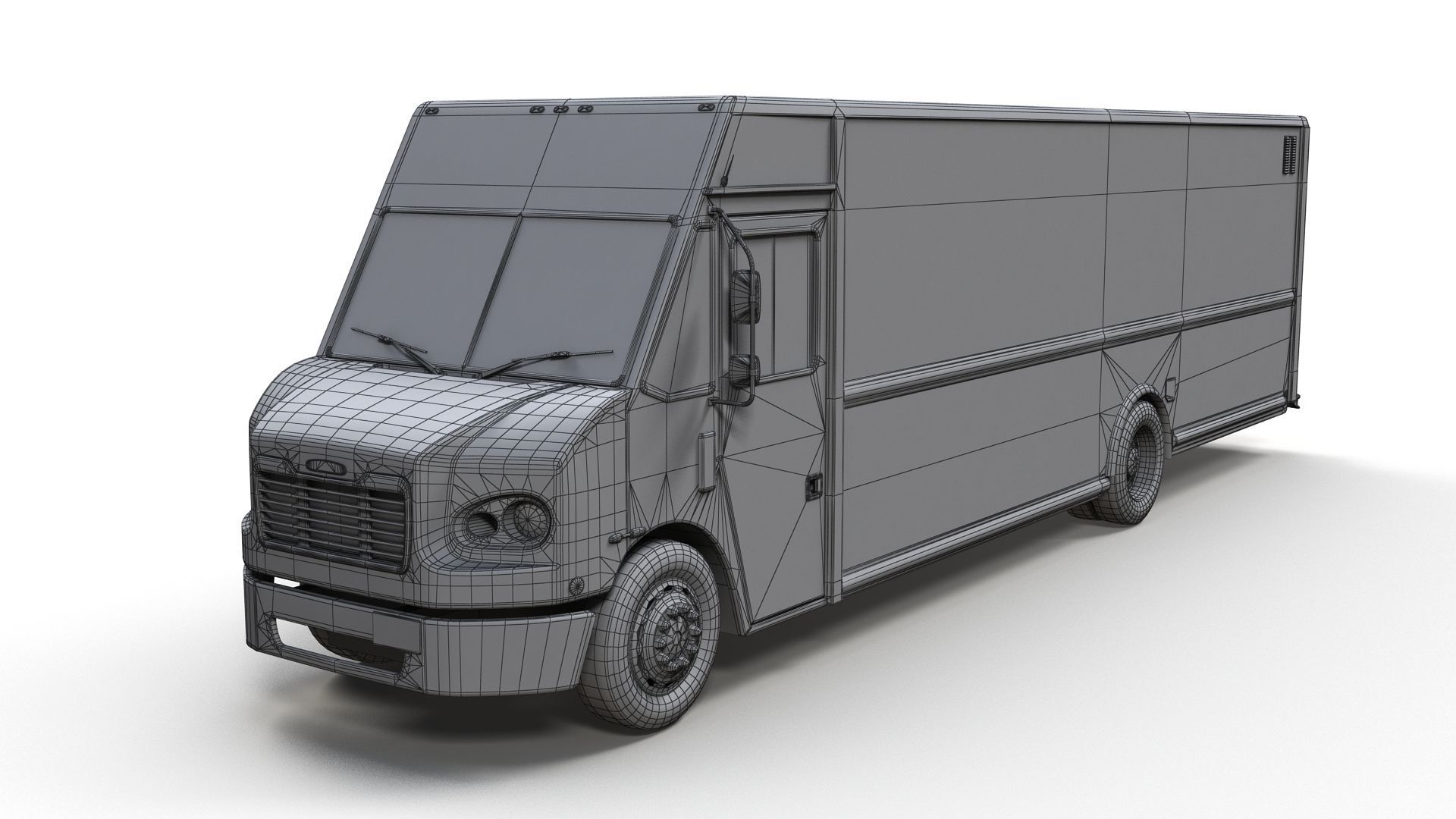 3D model Freightliner MT55 box van VR / AR / low-poly | CGTrader