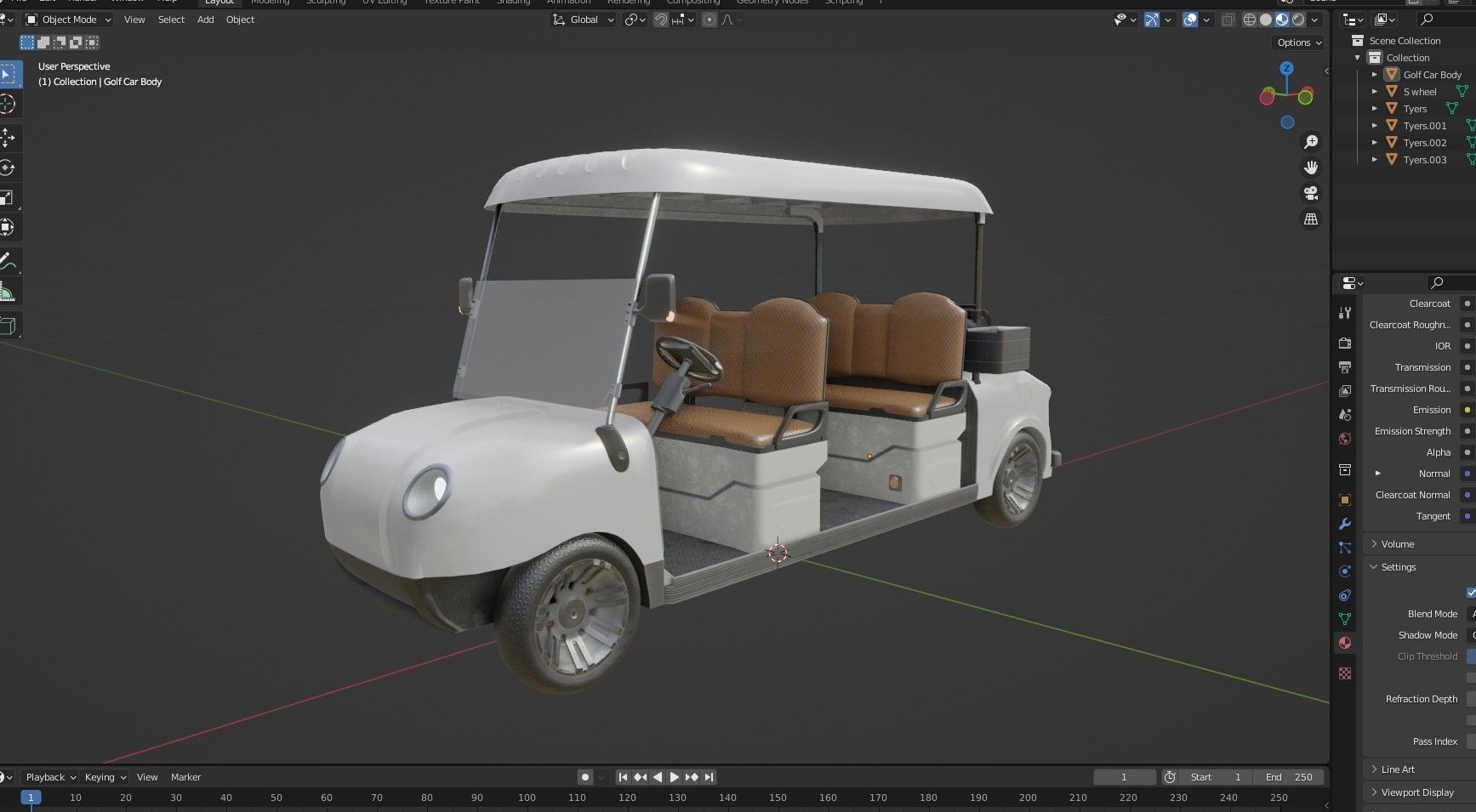 3D model Golf Buggy Car VR / AR / low-poly | CGTrader