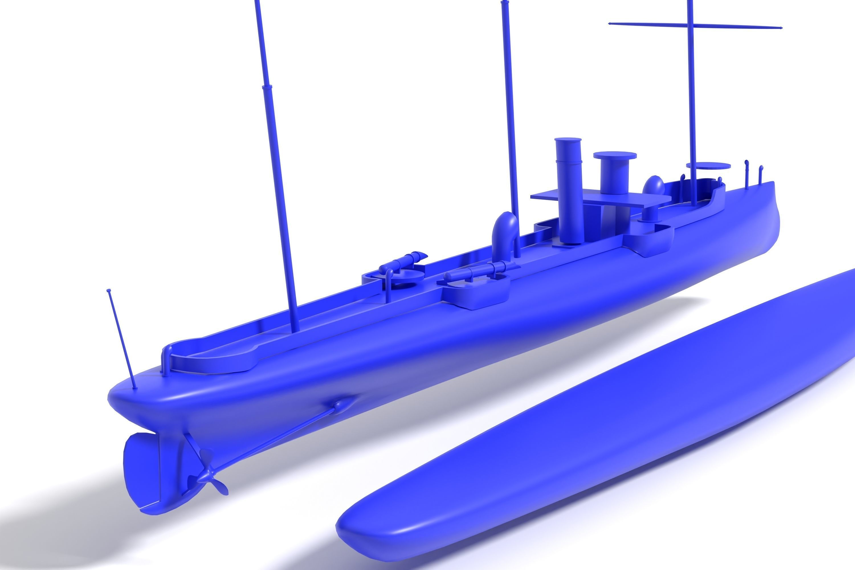 3D Print Ready torpedo gunboat Dragonne 1885 - French Navy 3D model 3D ...