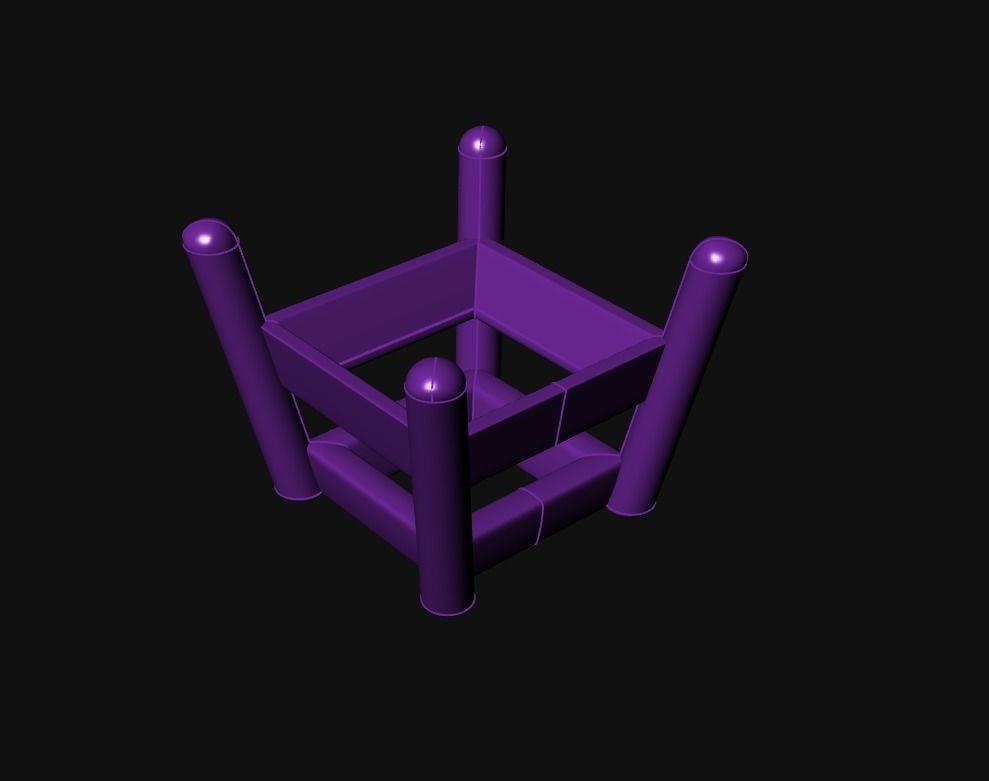 princess shape 4 prong setting ring heads 3D model 3D printable | CGTrader