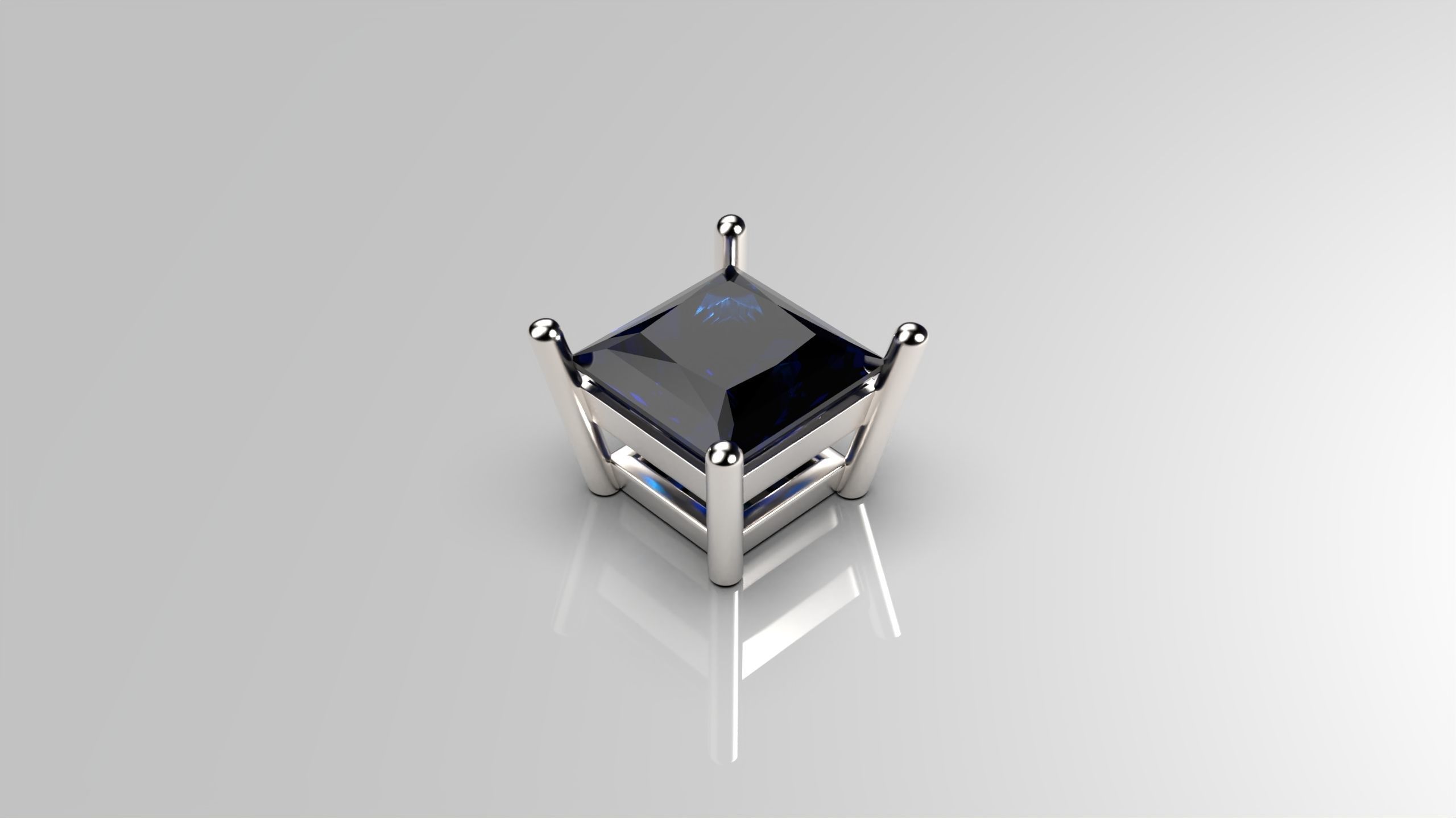 princess shape 4 prong setting ring heads 3D model 3D printable | CGTrader