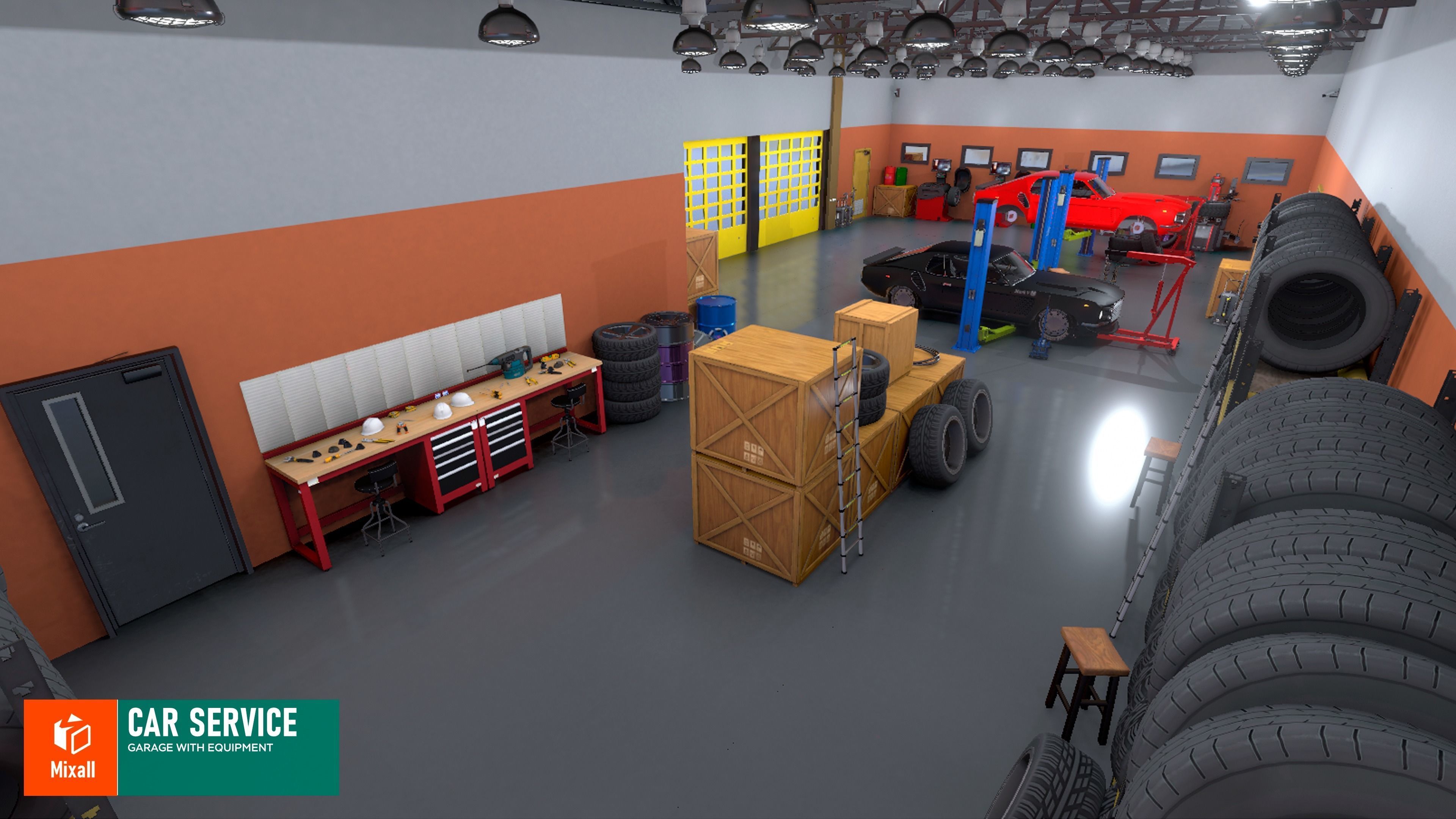 3D model Car service - garage with equipment VR / AR / low-poly | CGTrader