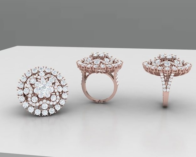 Diamonds Ring for Women ring jewelry 3D print model 3D model 3D ...