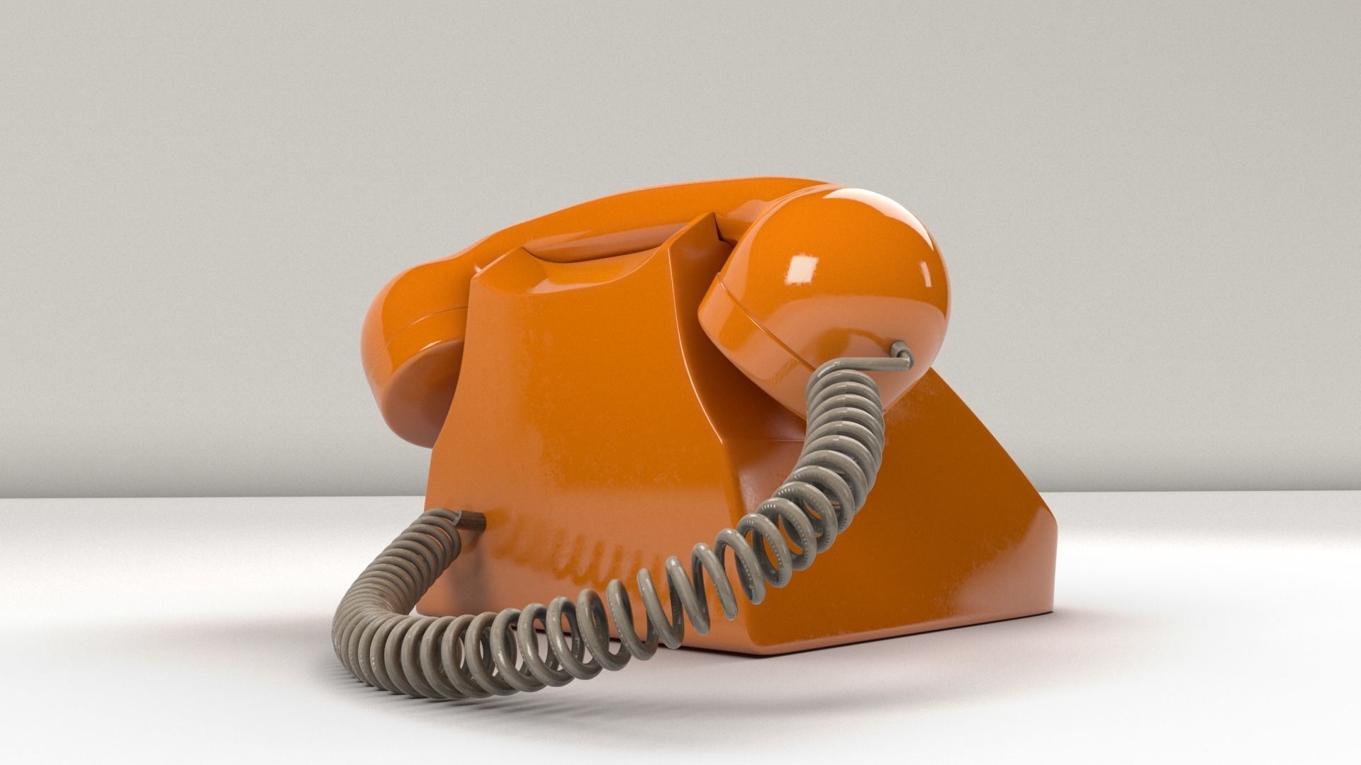 Old Orange Phone 3D model | CGTrader