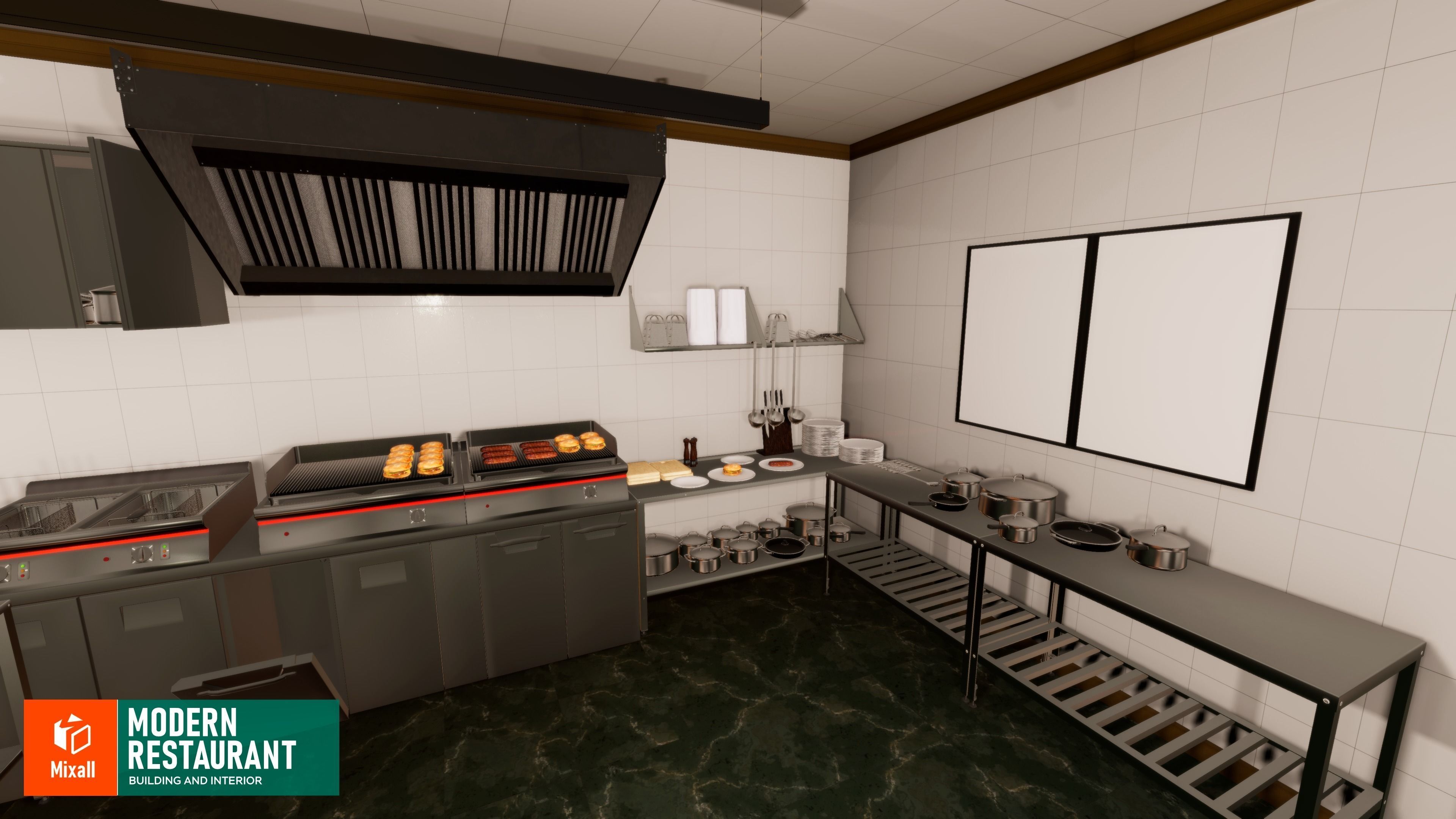 Modern restaurant - building and interior 3D model | CGTrader
