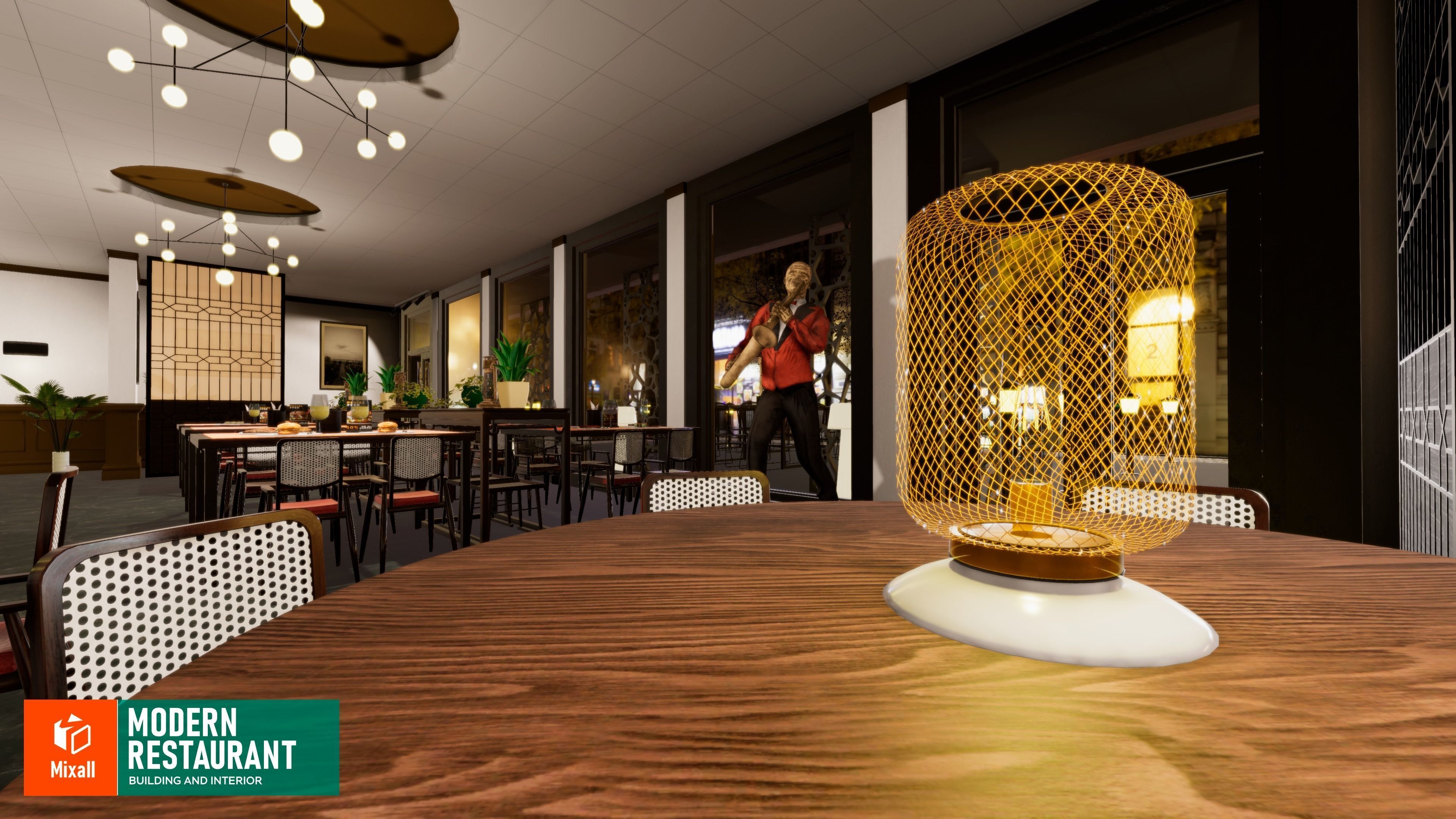 Modern restaurant - building and interior 3D model | CGTrader