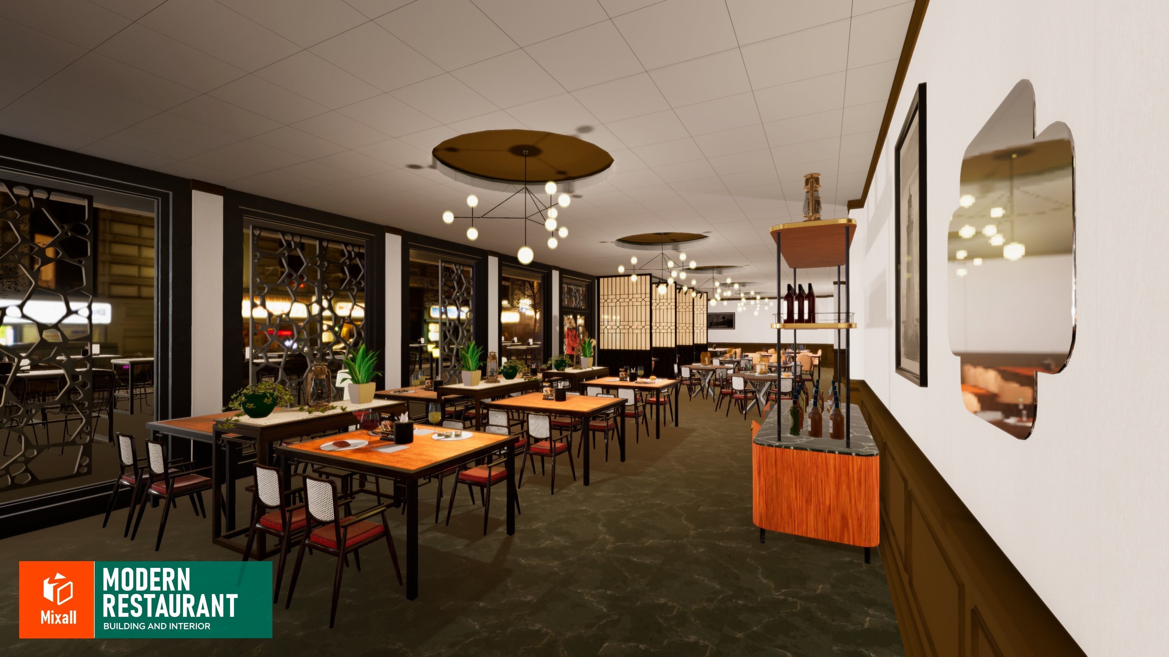 Modern restaurant - building and interior 3D model | CGTrader
