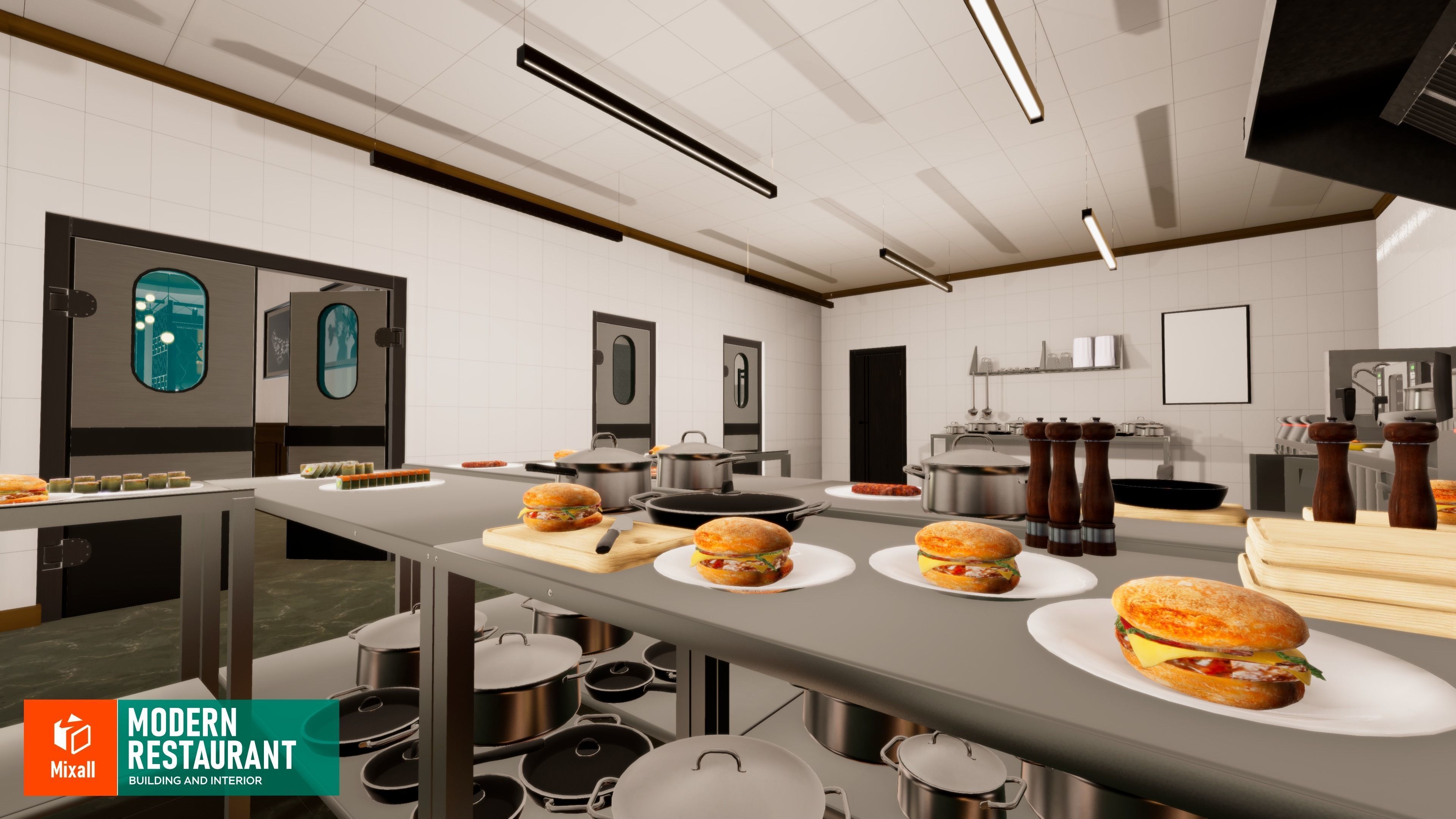 Modern restaurant - building and interior 3D model | CGTrader
