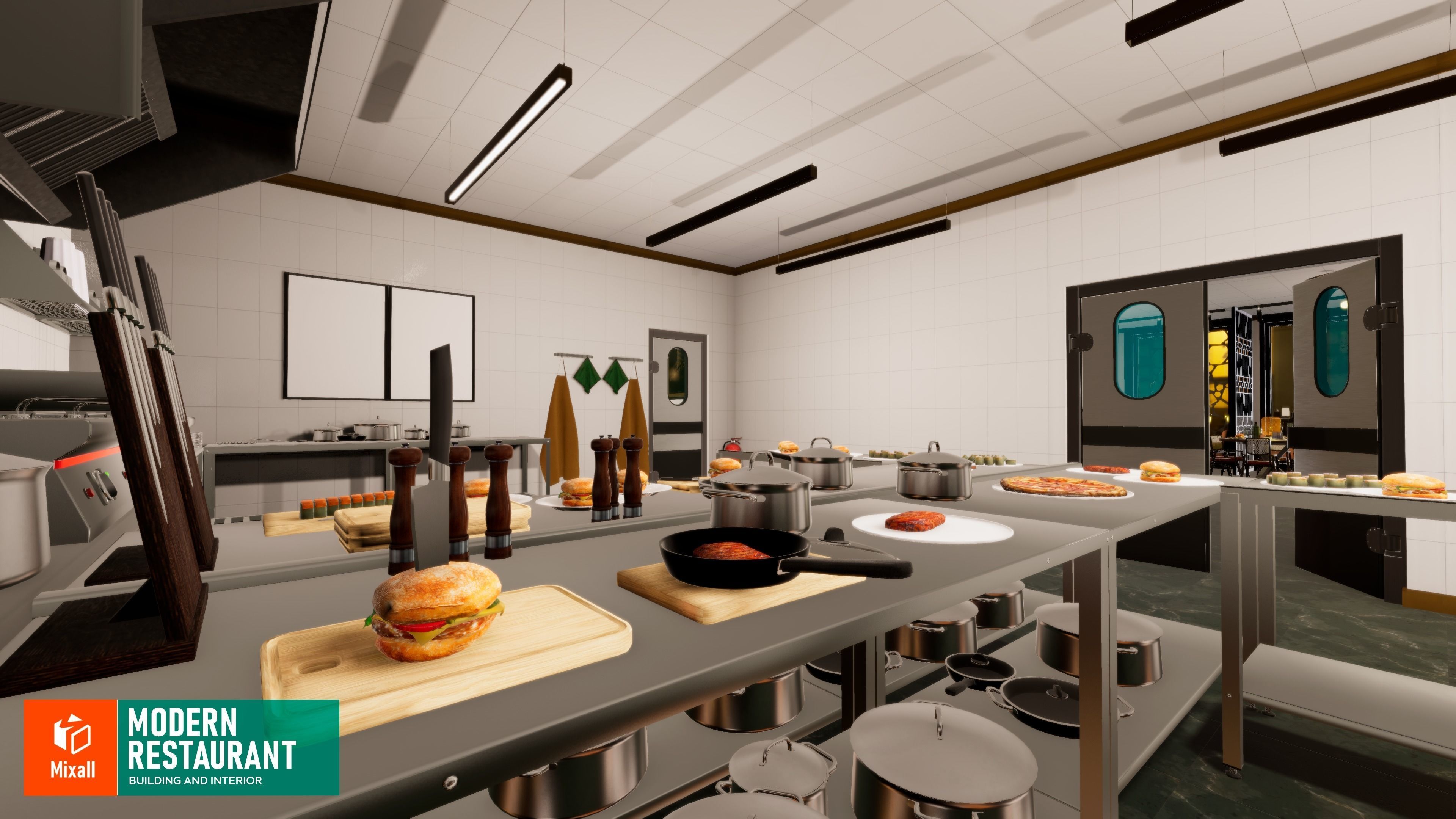 Modern restaurant - building and interior 3D model | CGTrader