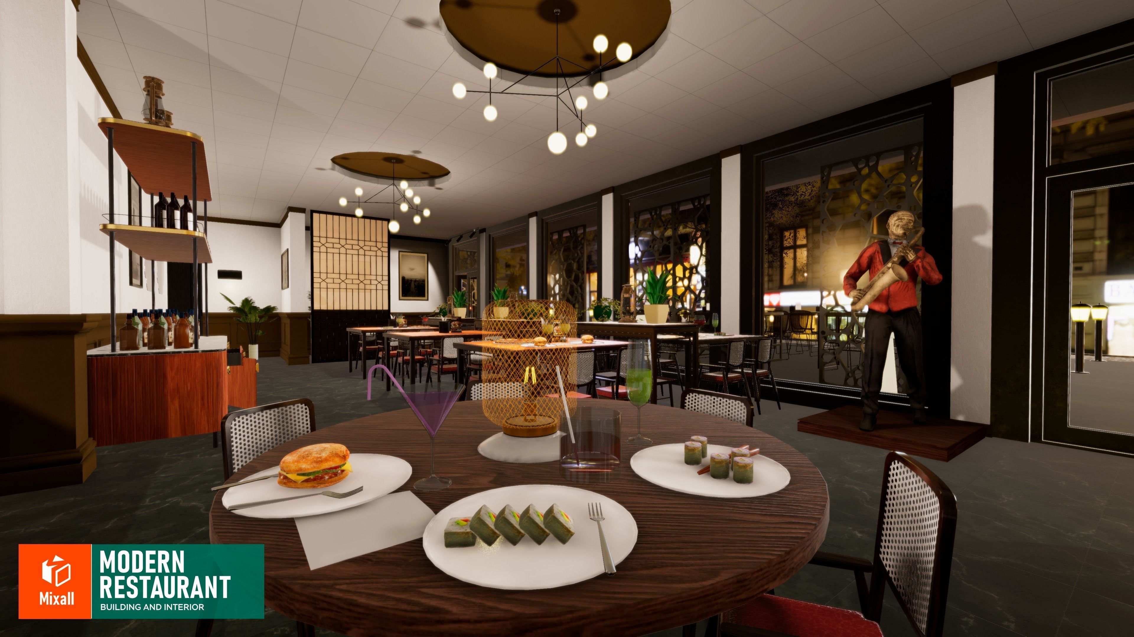 Modern restaurant - building and interior 3D model | CGTrader