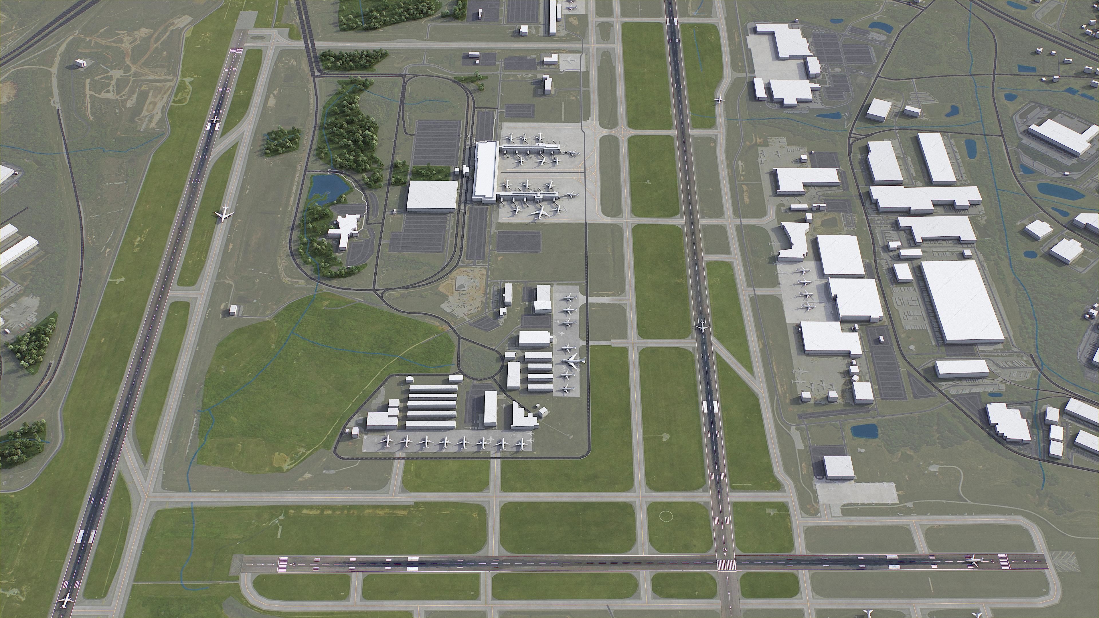 3D model Greensboro Airport VR / AR / low-poly | CGTrader